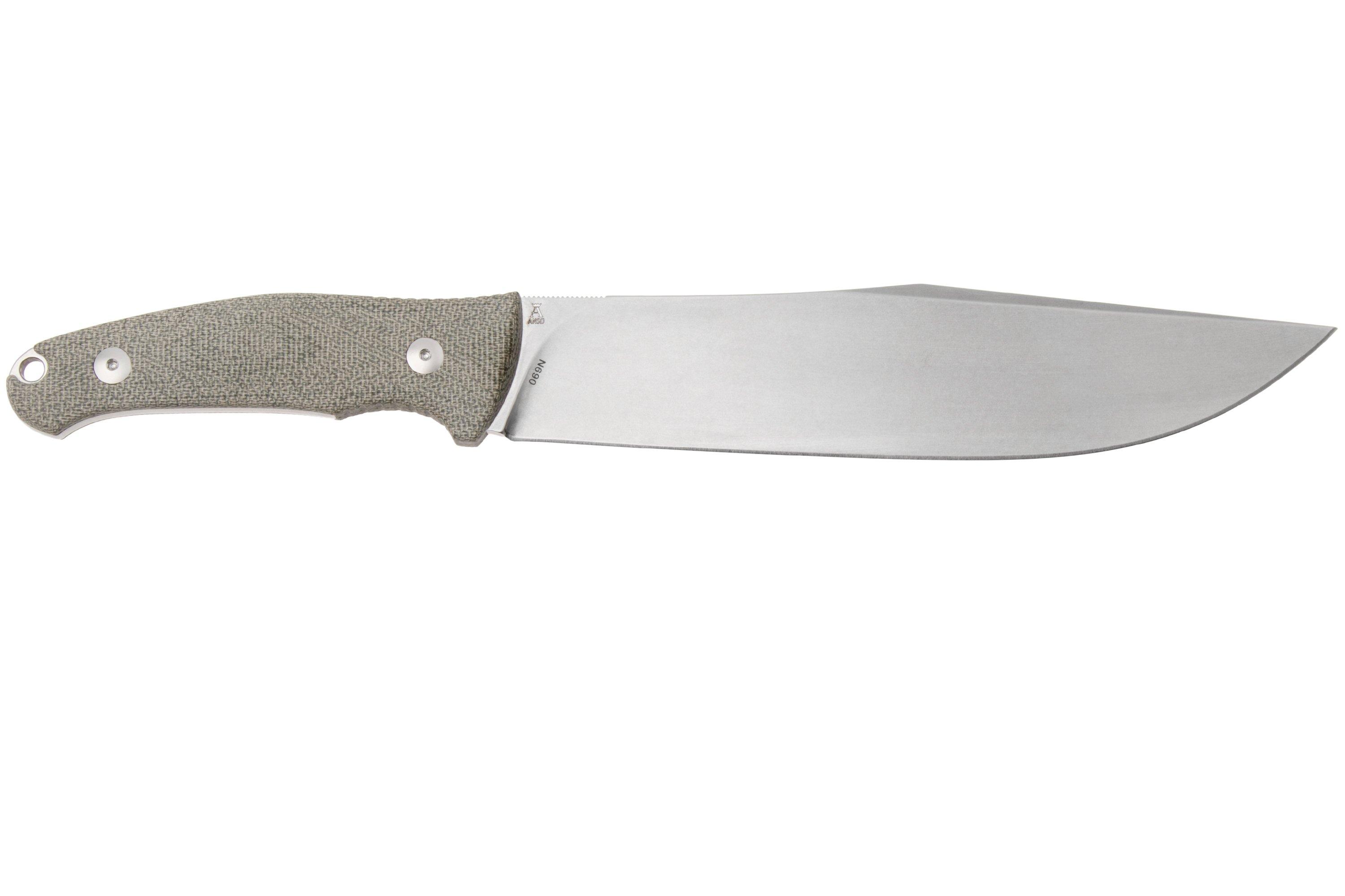 Viper Trail VT4066CG Stonewashed N690, Green Canvas Micarta, fixed ...