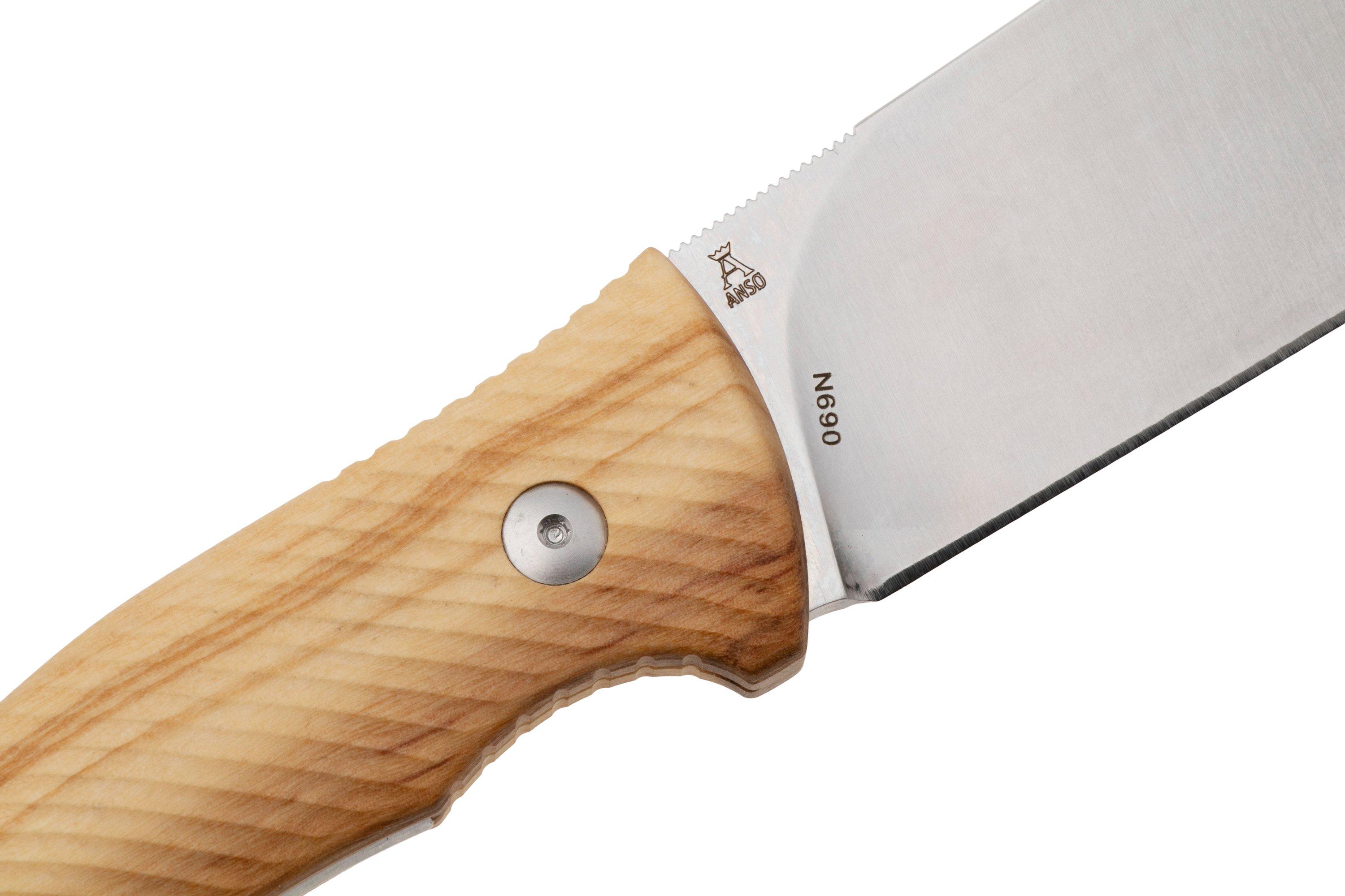 Viper Trail VT4068UL Satin N690, Olive Wood, vaststaand mes, Jens Anso design | Voordelig kopen ...