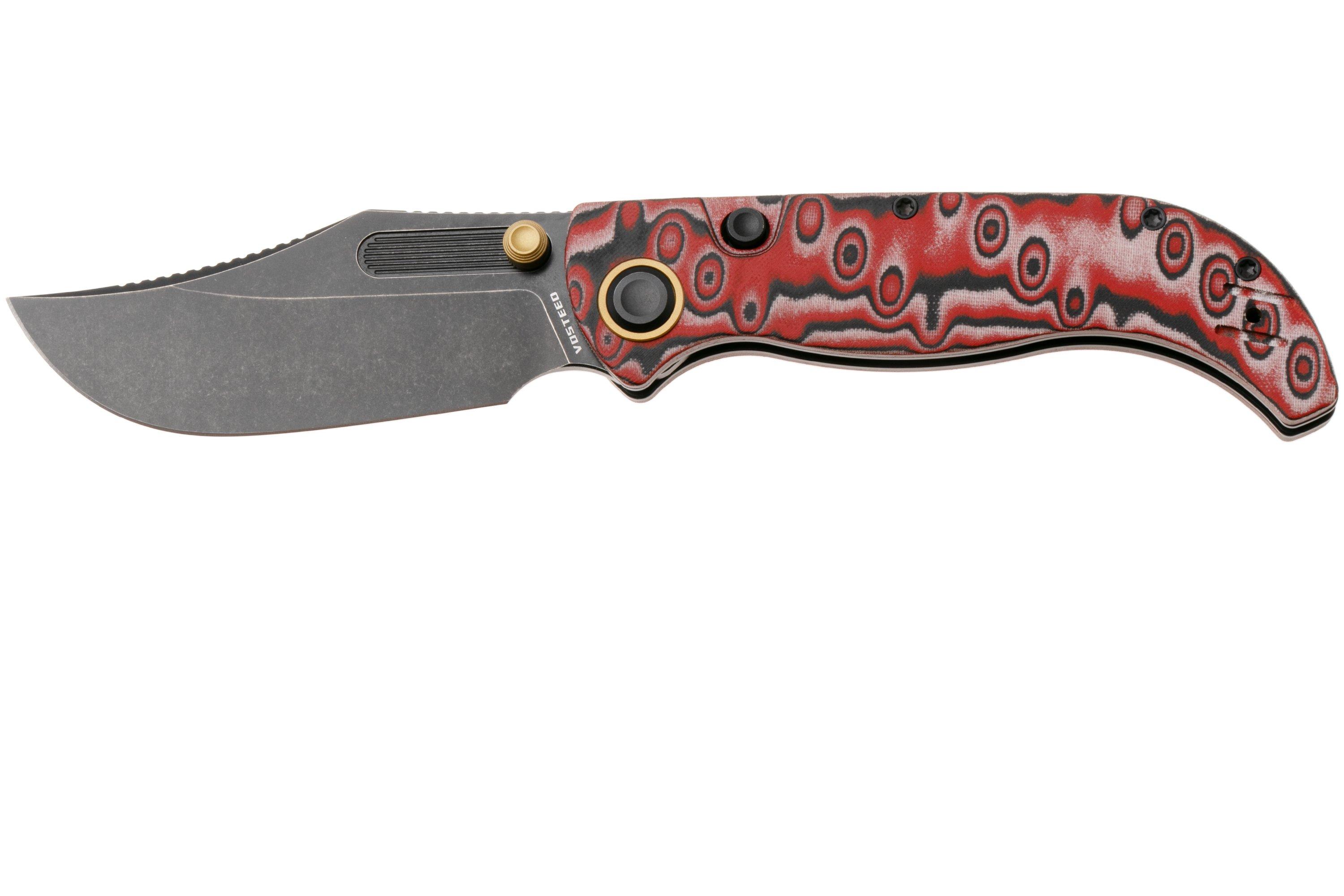Vosteed Naga A3905 Blackwashed S35VN, Scarlet Void Micarta, pocket ...