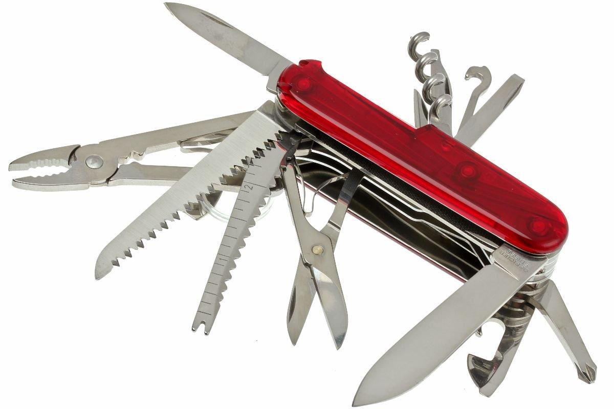 Victorinox Swisschamp (33) - red transparant | Advantageously shopping ...