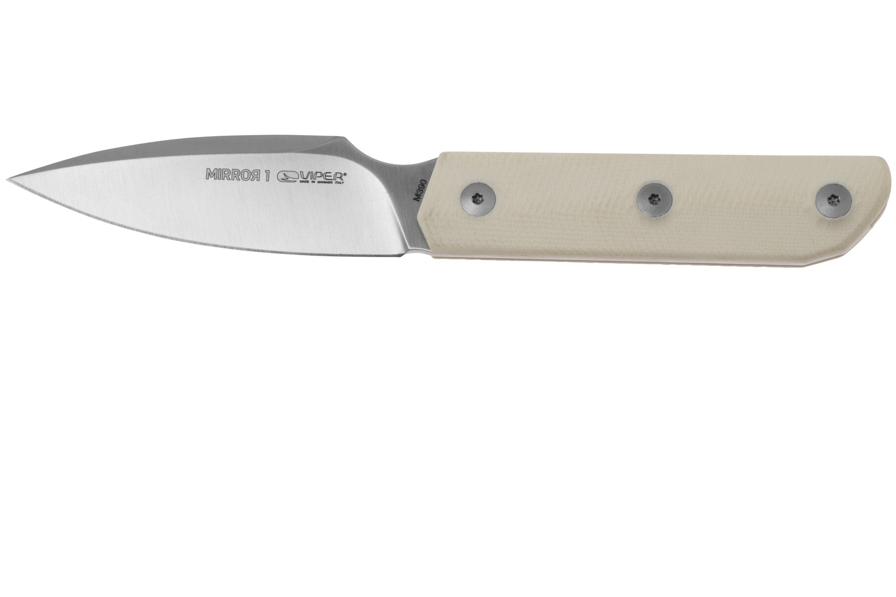 Viper Mirror 1 VT4058GI Böhler M390, Ivory G10, vaststaand mes ...