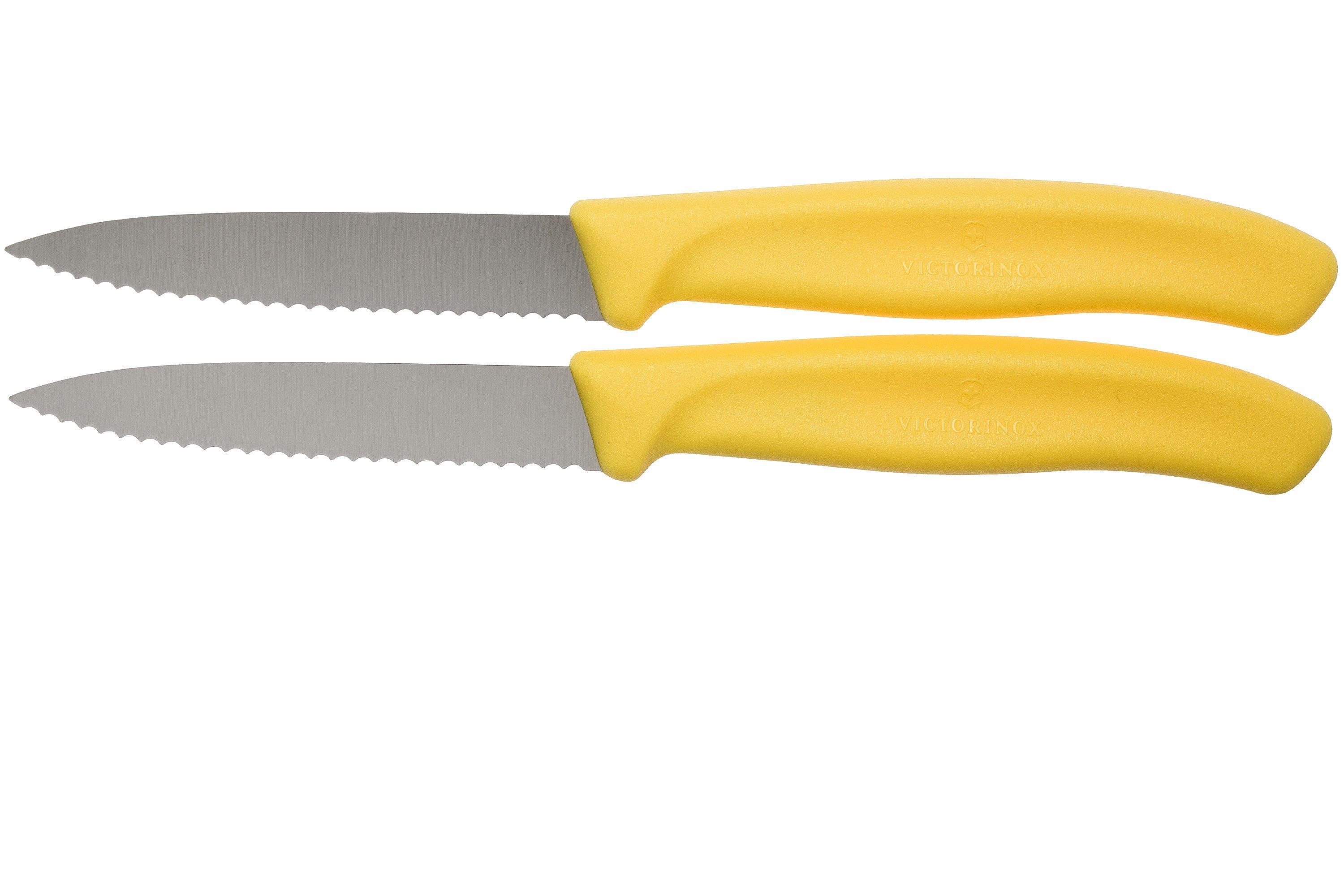 Victorinox SwissClassic faca para legumes serrilhada amarelo 8 cm ...