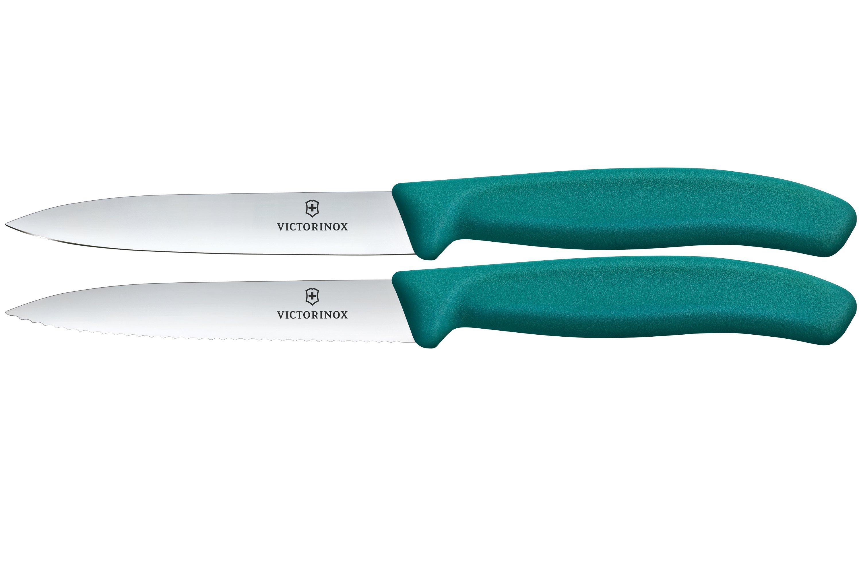 Victorinox Swiss Classic 6.7794.2C1 Straight/Wavy, Green, set of 2 vegetable knives, 10 cm ...