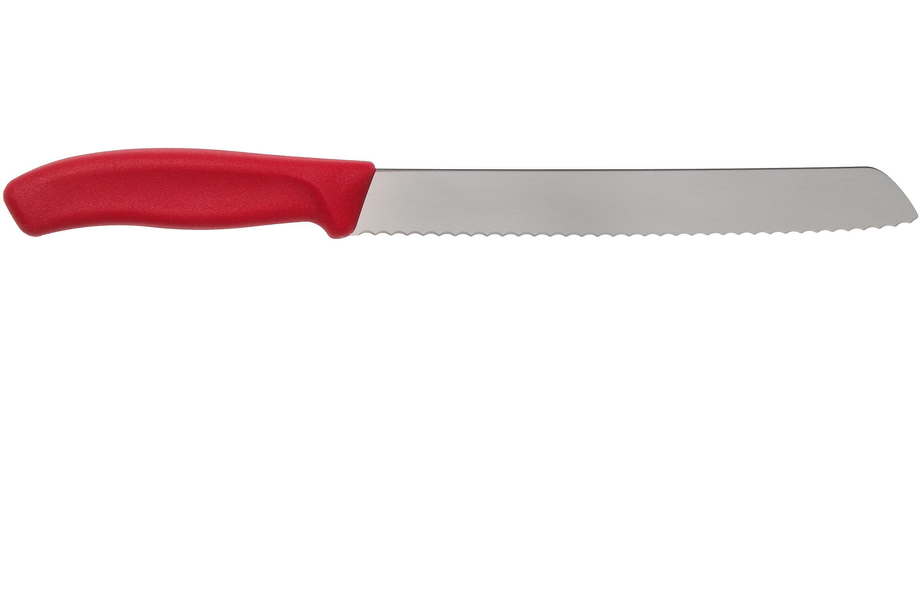 Victorinox Swiss Classic cuchillo de pan, filo de sierra, 21 cm, rojo ...