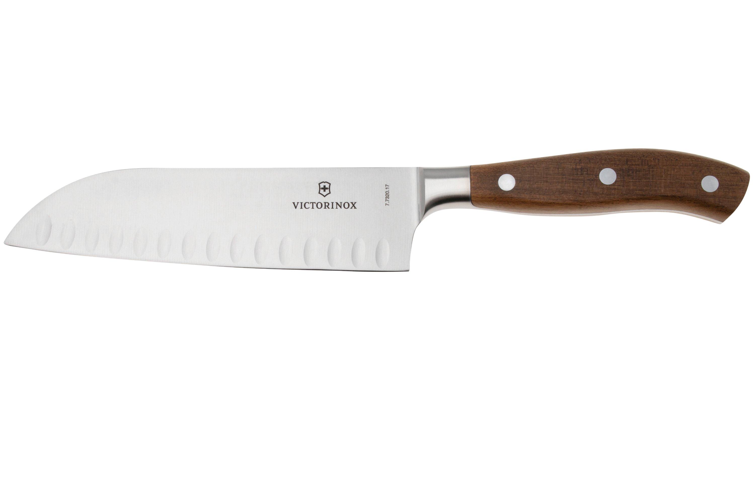 Victorinox Grand Maître Santoku Knife 7.7320.17G, maple wood, santoku with dimples, 17 cm ...
