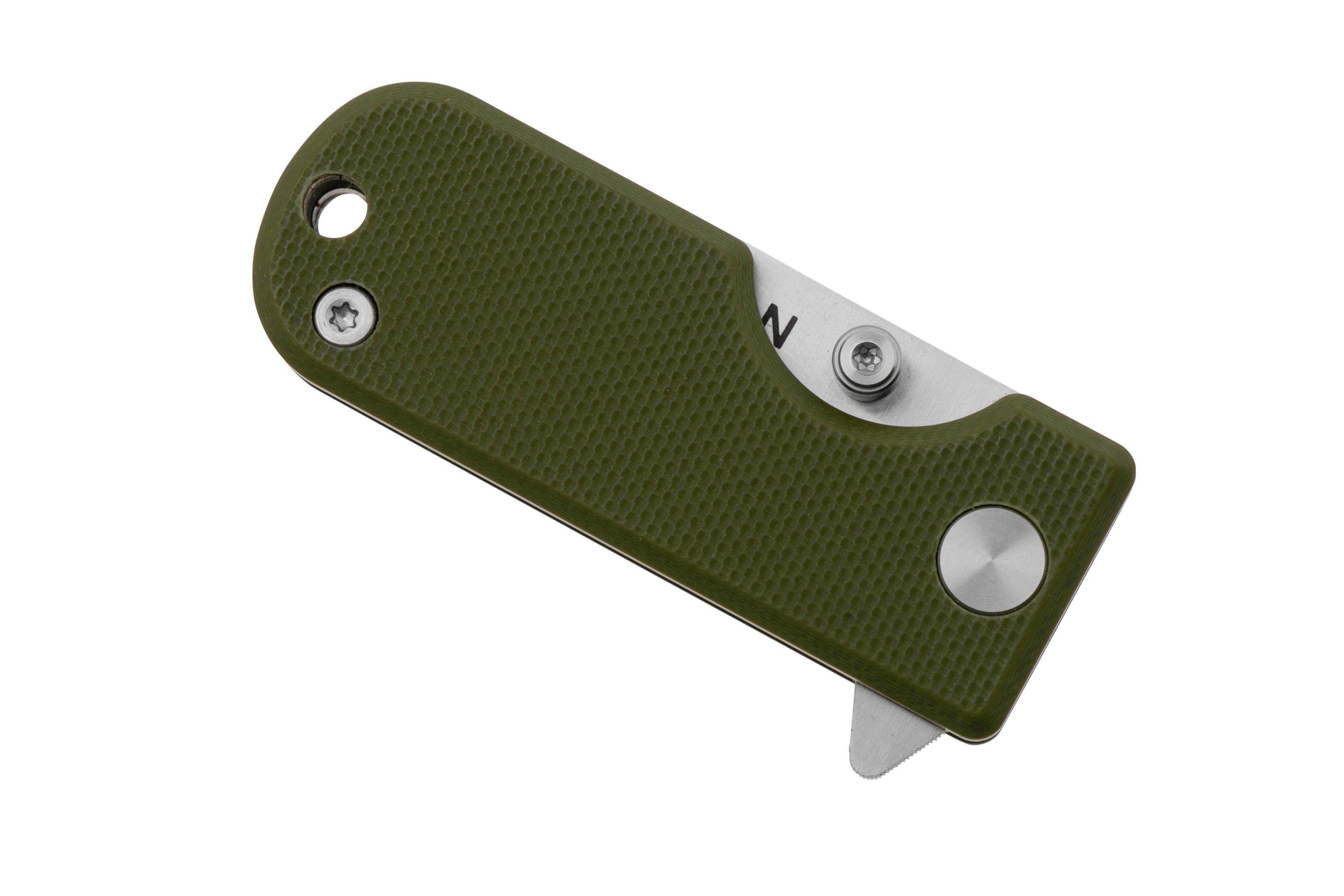 WESN Microblade SN01-3, D2, OD Green G10, Titanium, pocket knife ...
