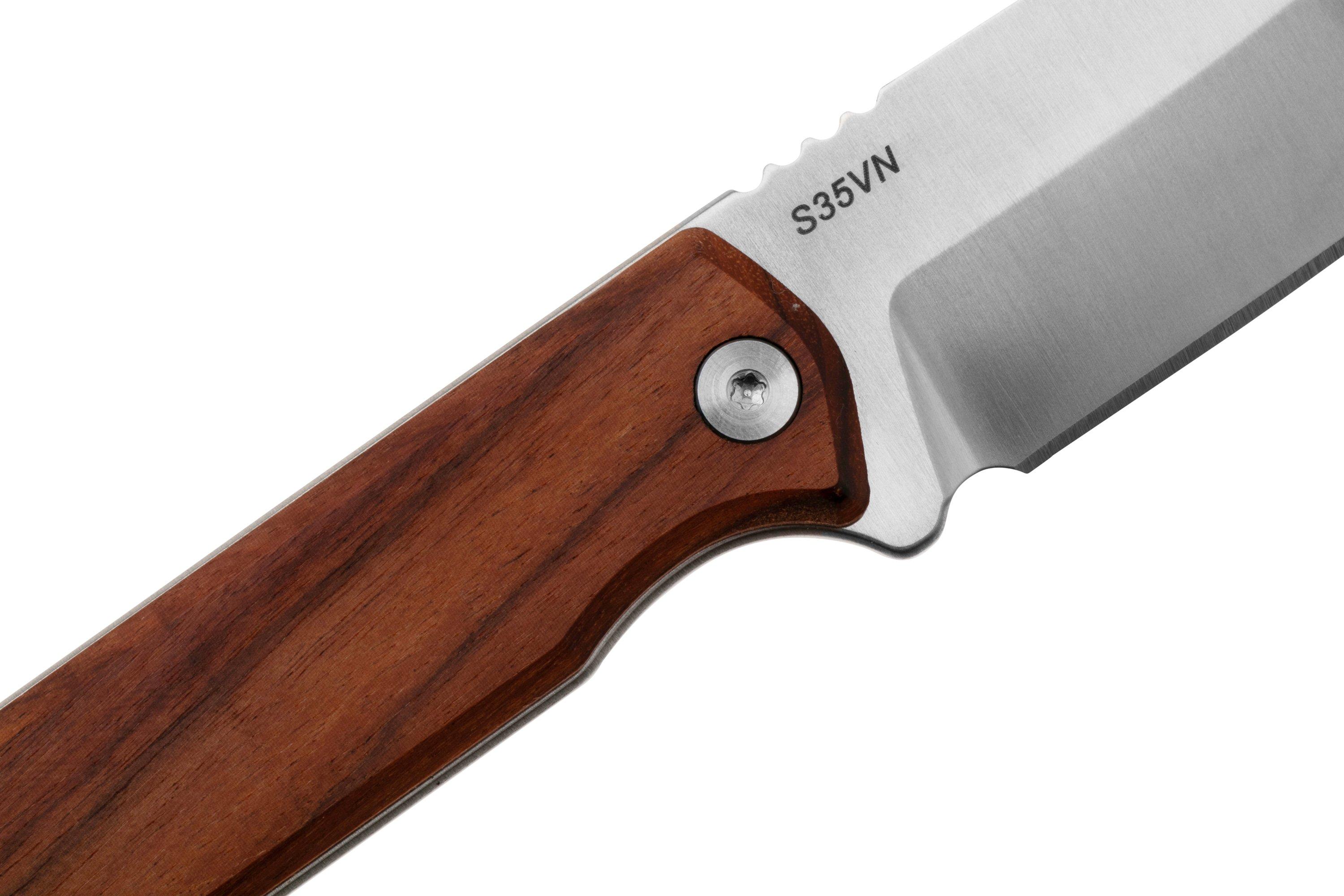 WESN Bornas SN23-0, S35VN Rosewood with Kydex Sheath, fixed knife ...
