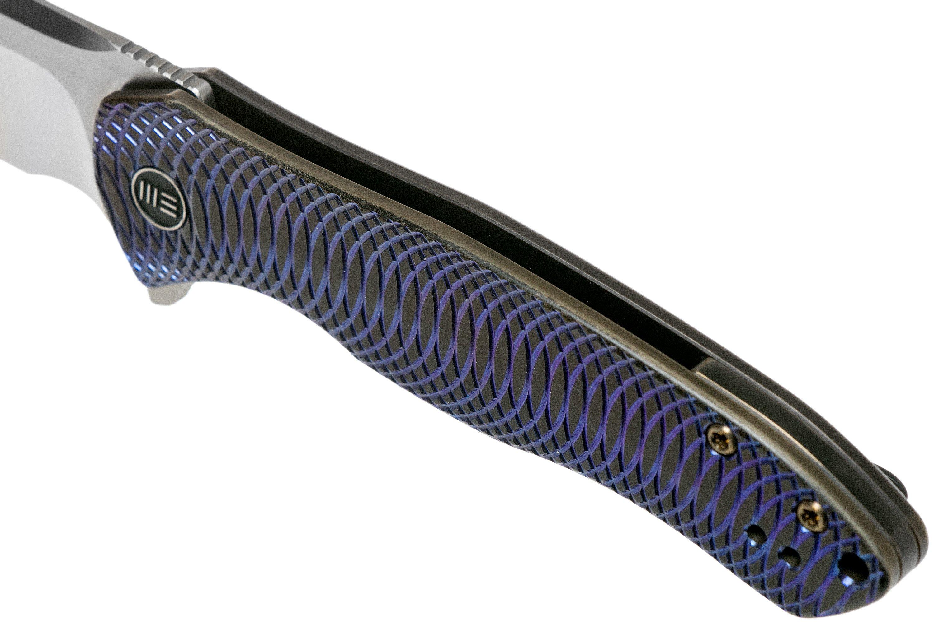 WE Knife Kitefin 2001D Blue Titanium pocket knife | Advantageously ...