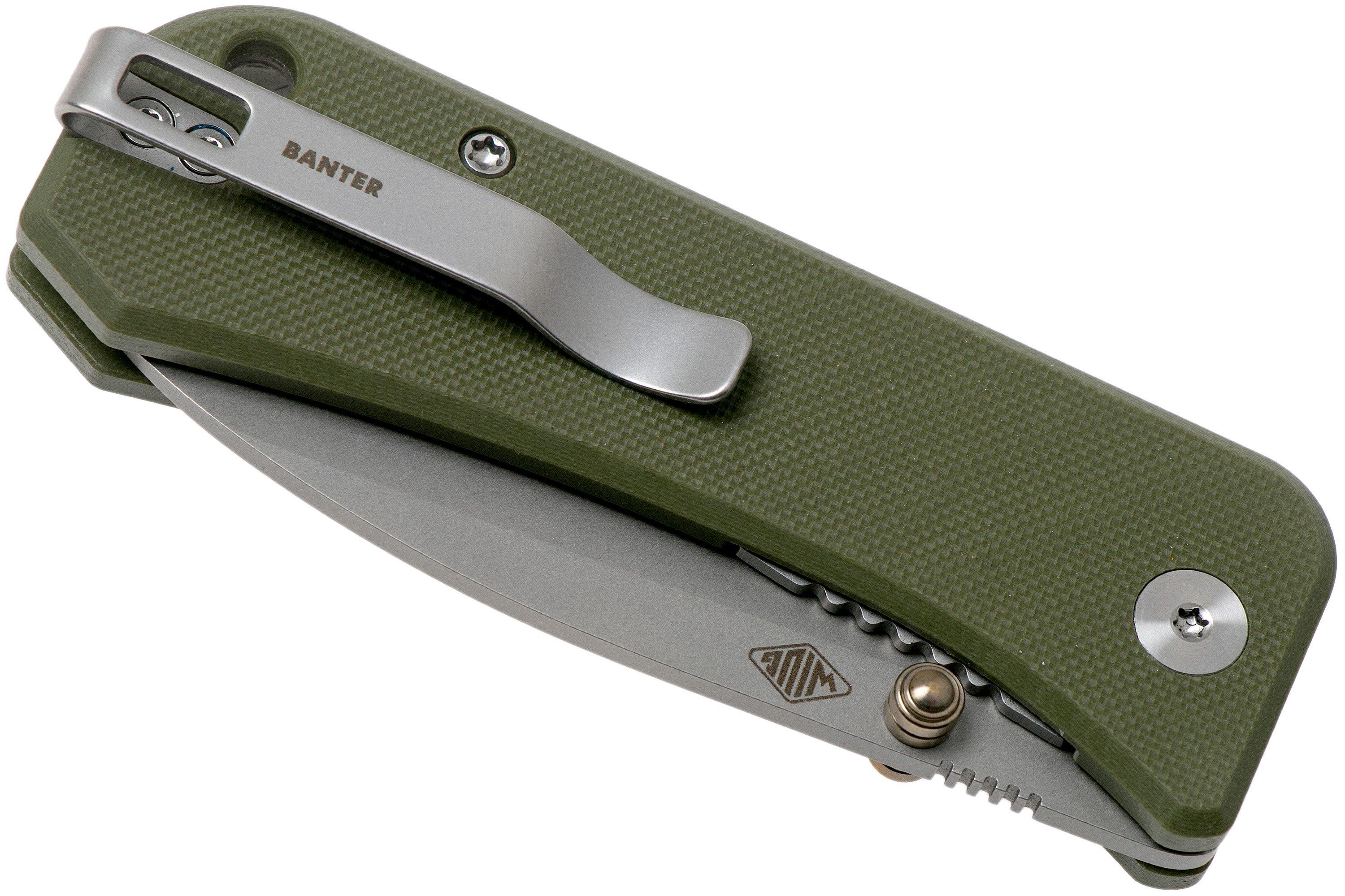 WE Knife Banter 2004D Green pocket knife, Ben Petersen design ...