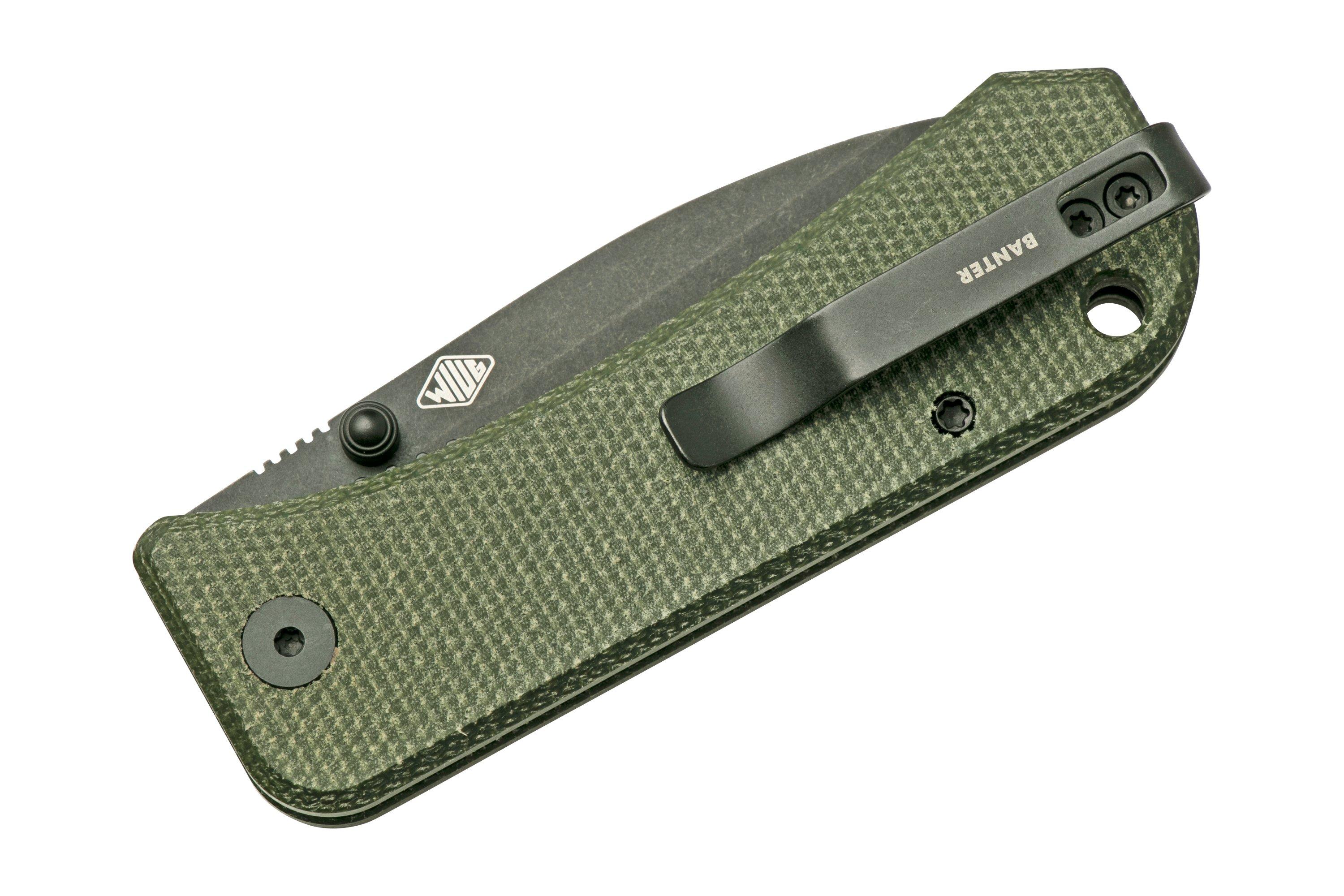 WE Knife Banter 2004J Dark Green Micarta, Black pocket knife, Ben ...