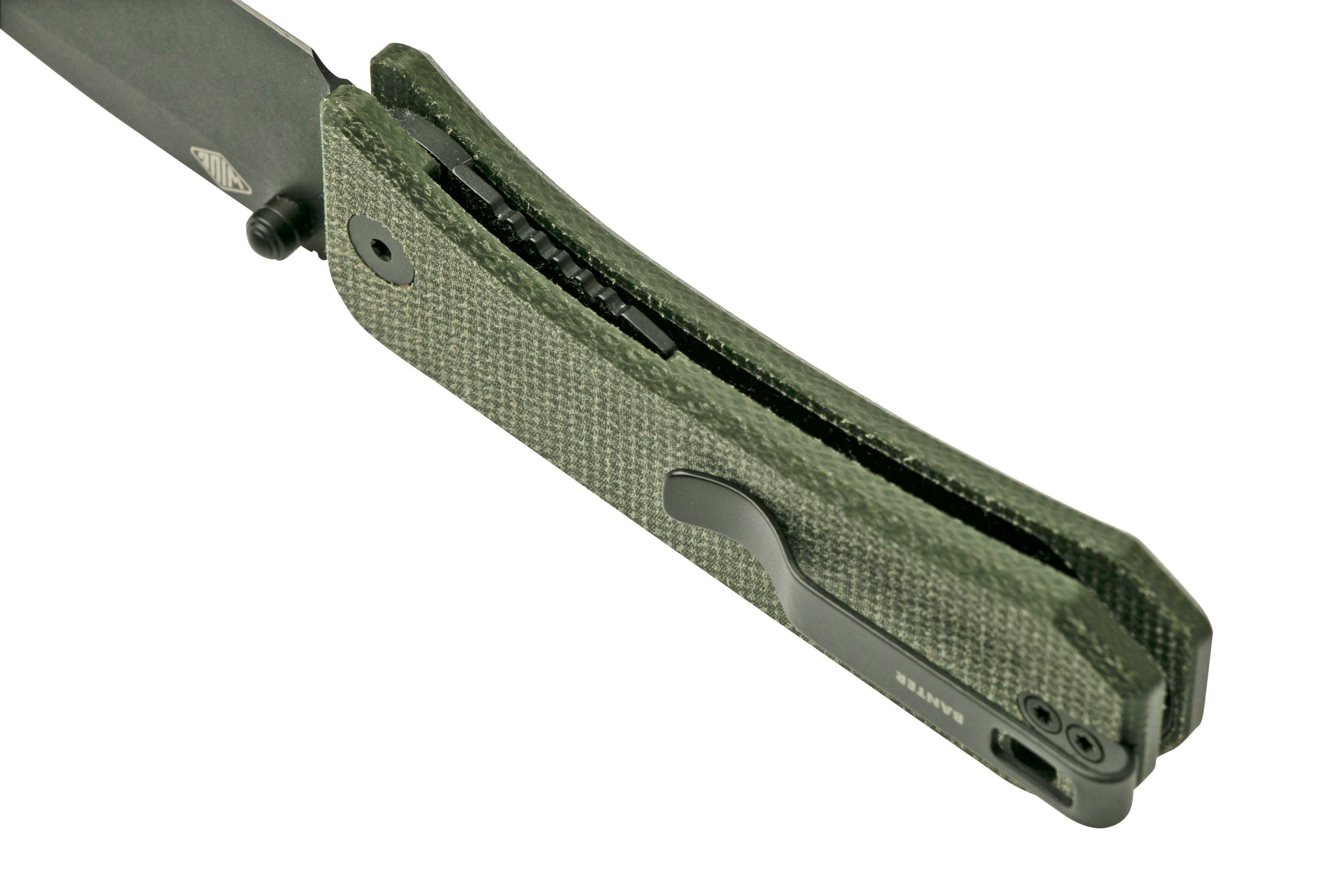 WE Knife Banter 2004J Dark Green Micarta, Black pocket knife, Ben ...