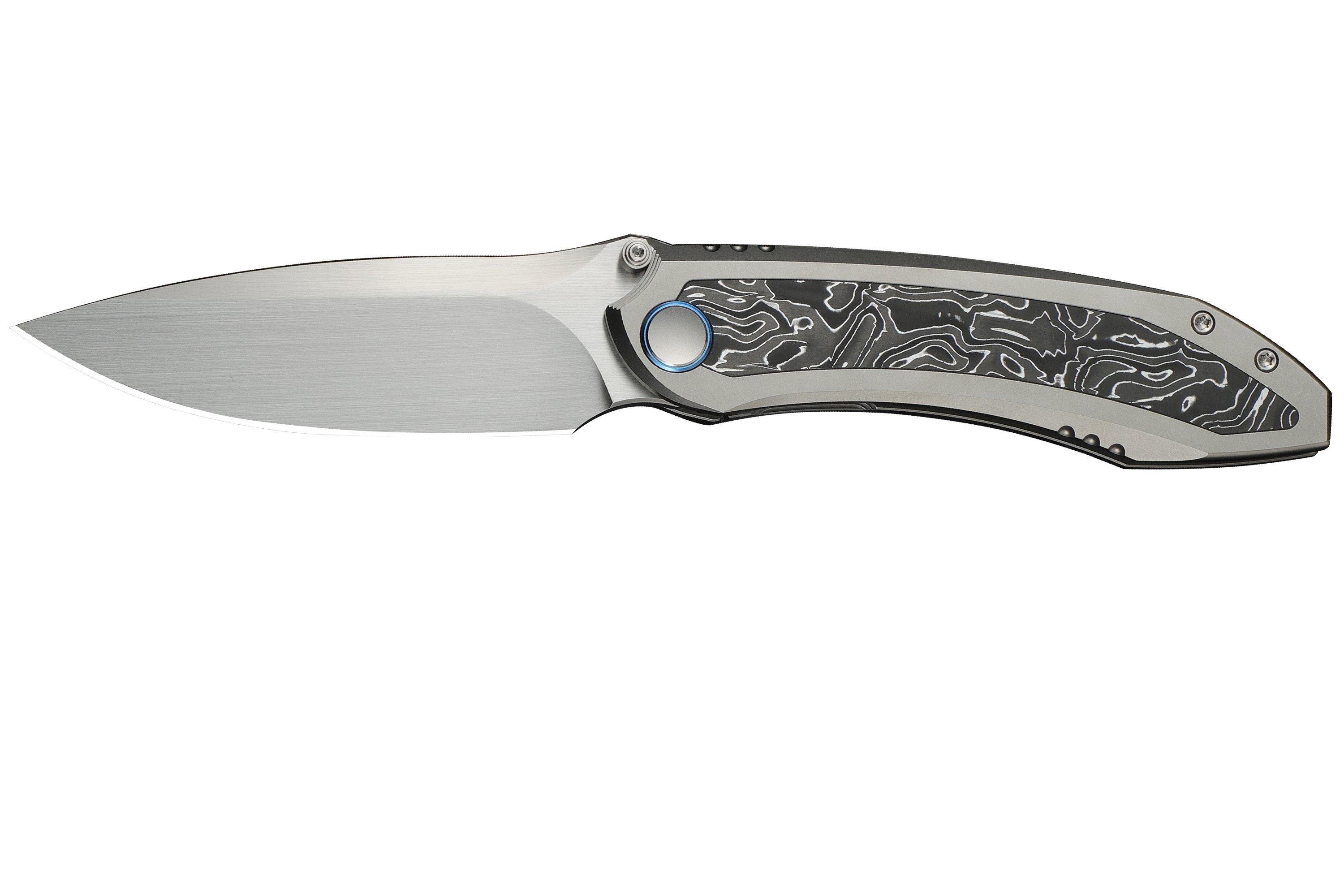 WE Knife Winsome WE23092-2 Satin, Gray Titanium Aluminum Foil Carbon Inlay, coltello da tasca ...