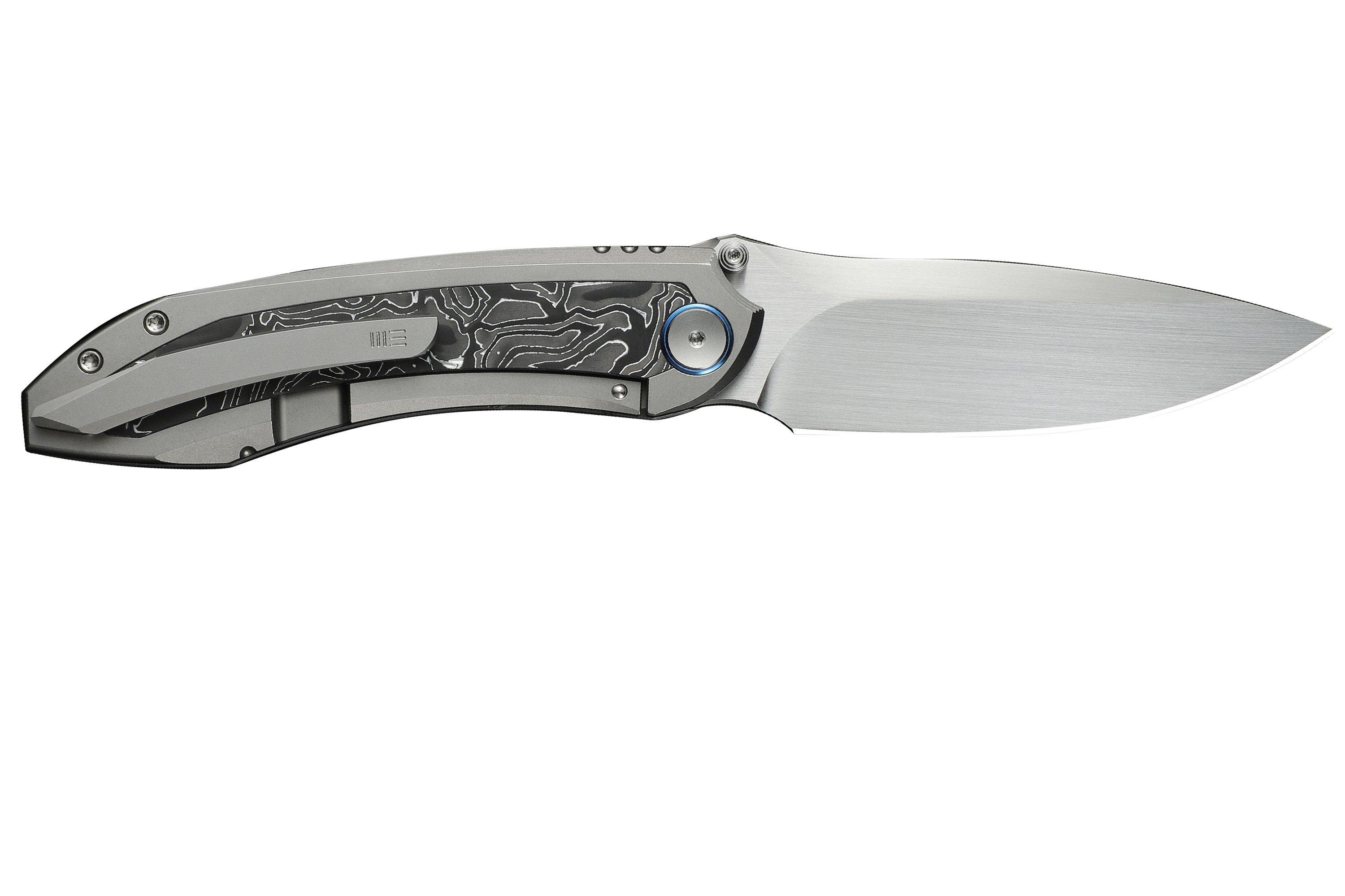 WE Knife Winsome WE23092-2 Satin, Gray Titanium Aluminum Foil Carbon Inlay, coltello da tasca ...