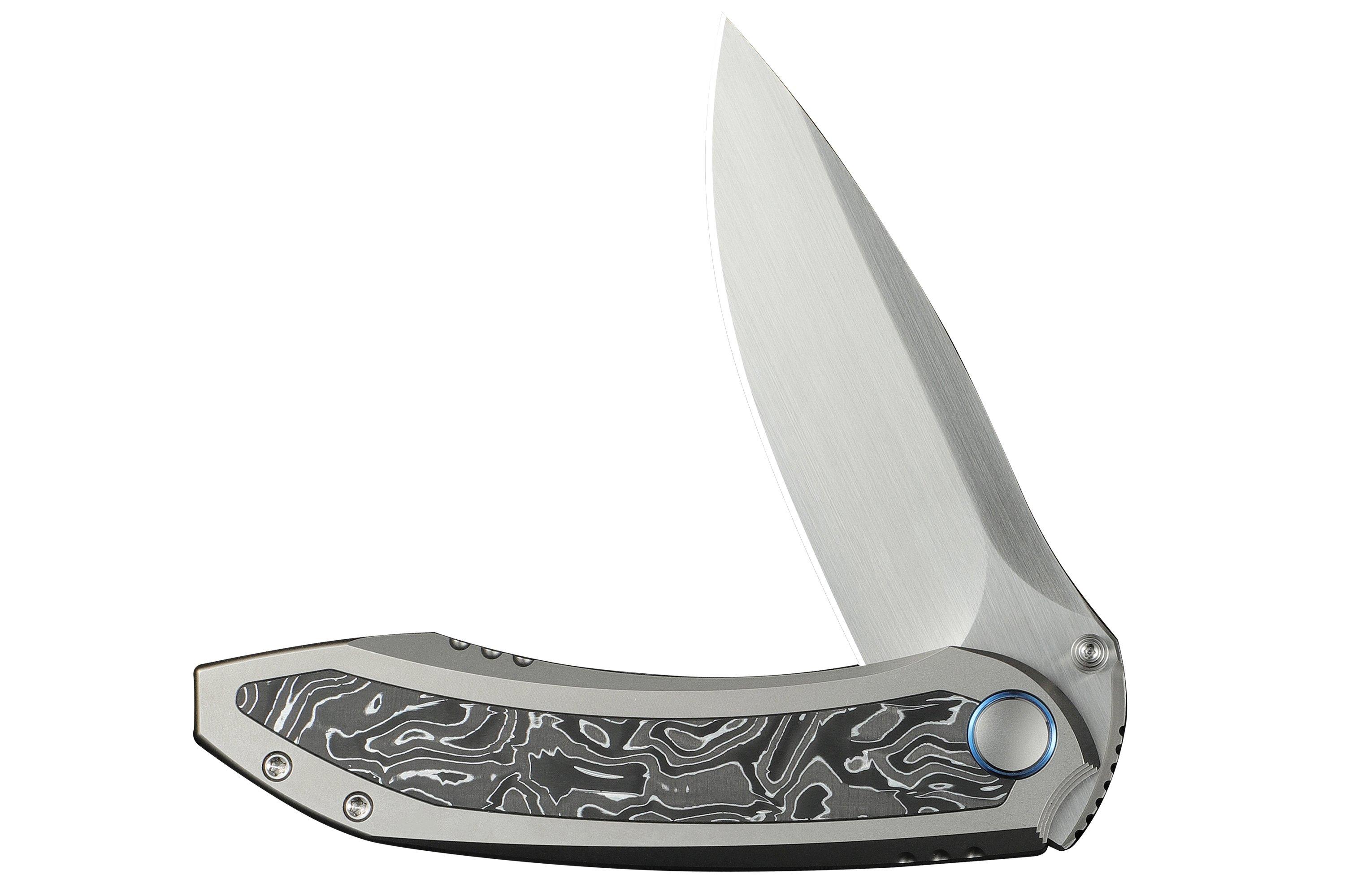 WE Knife Winsome WE23092-2 Satin, Gray Titanium Aluminum Foil Carbon Inlay, coltello da tasca ...