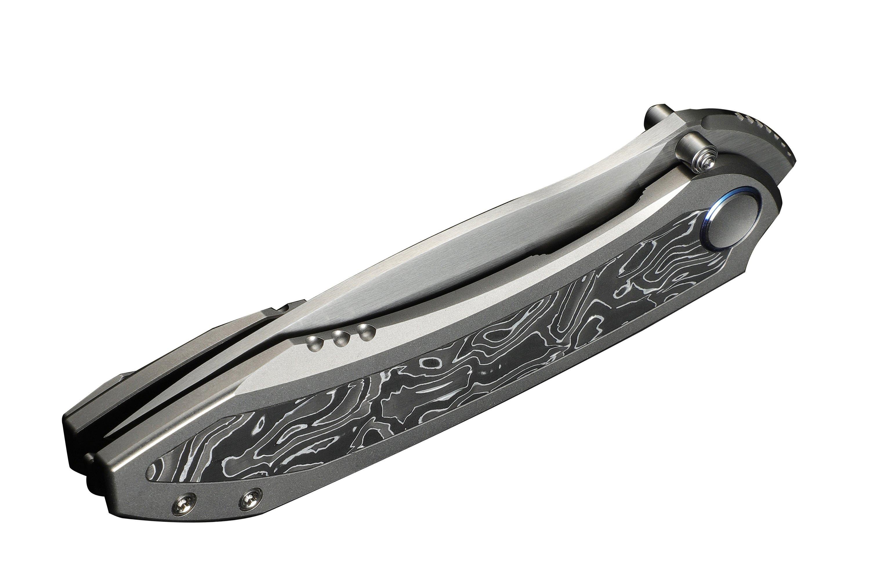 WE Knife Winsome WE23092-2 Satin, Gray Titanium Aluminum Foil Carbon Inlay, coltello da tasca ...