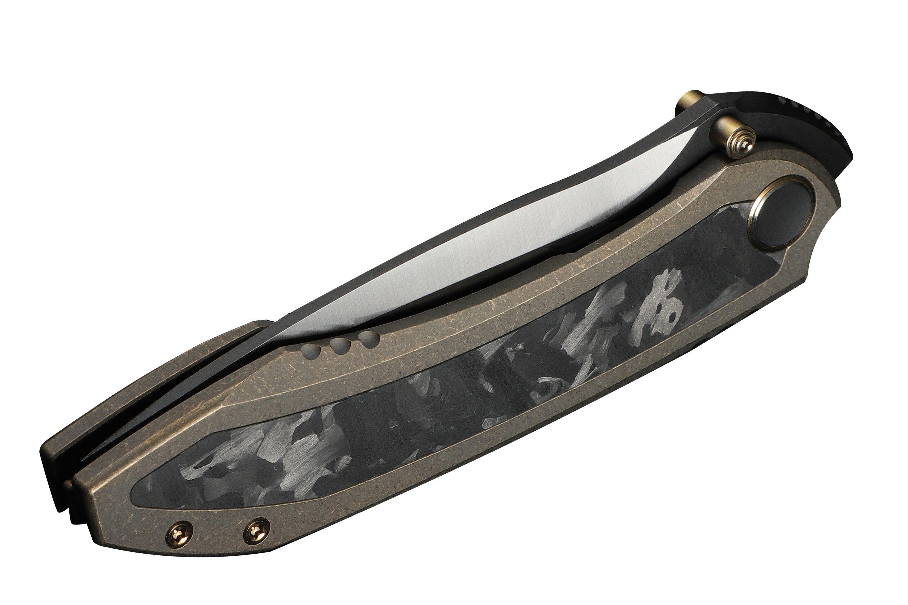 WE Knife Winsome WE23092-3 Satin, Bronze Titanium Marble Carbon Inlay, coltello da tasca | Fare ...
