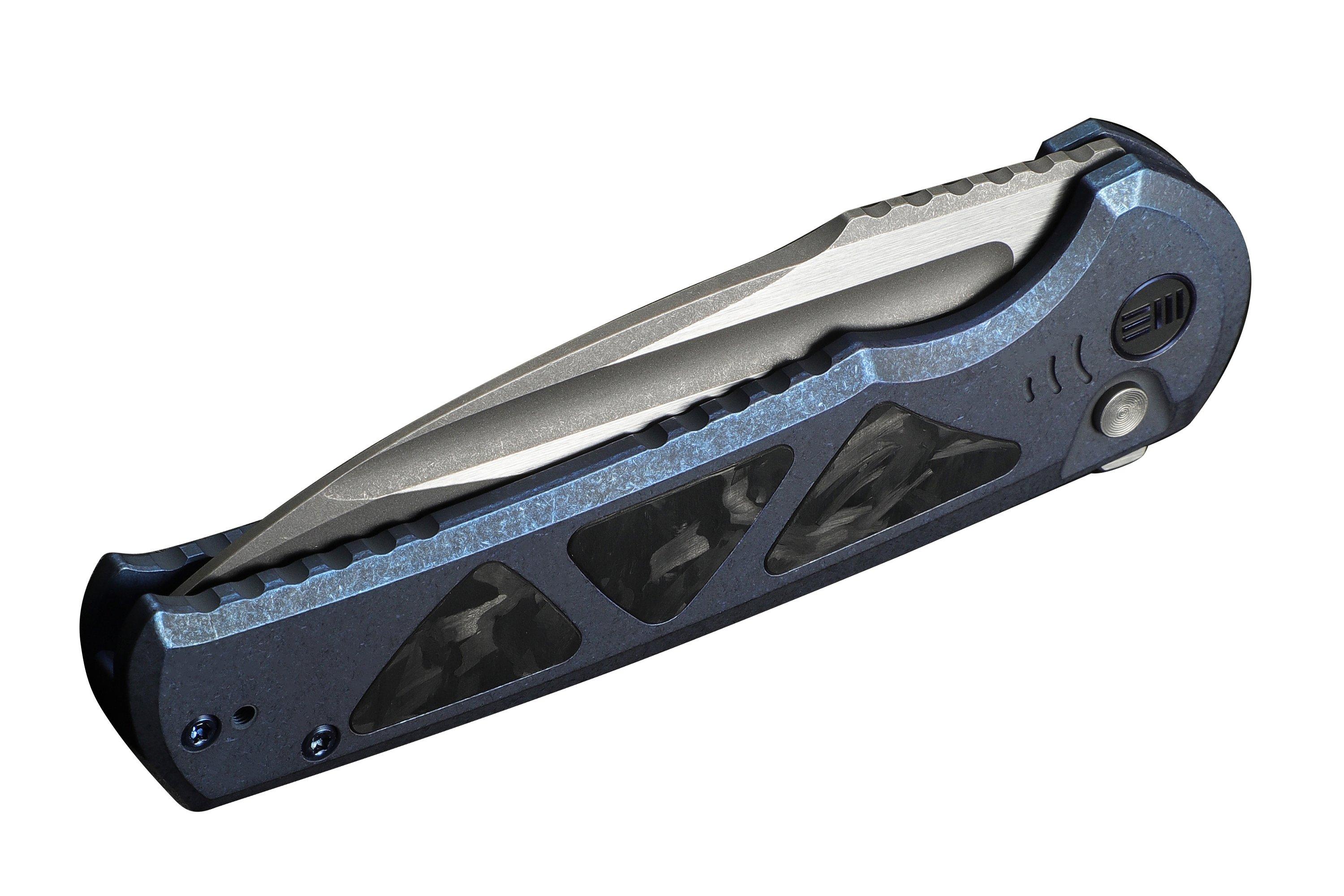 WE Knife Sylox WE24027-2 Gray Stonewashed, Blue Titanium Shredded ...