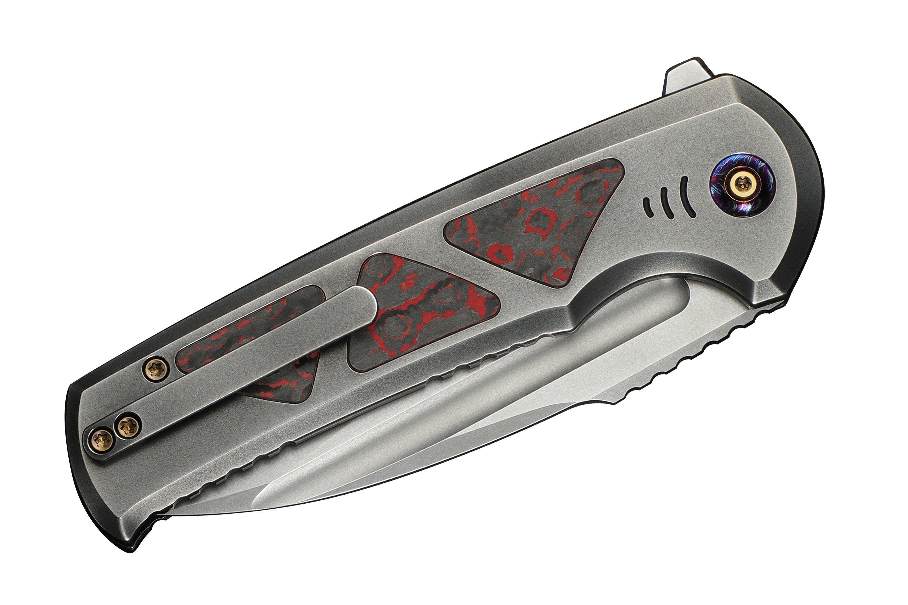 WE Knife Sylox WE24027-3 Bead Blasted, Polished Gray Titanium Lava Flow ...