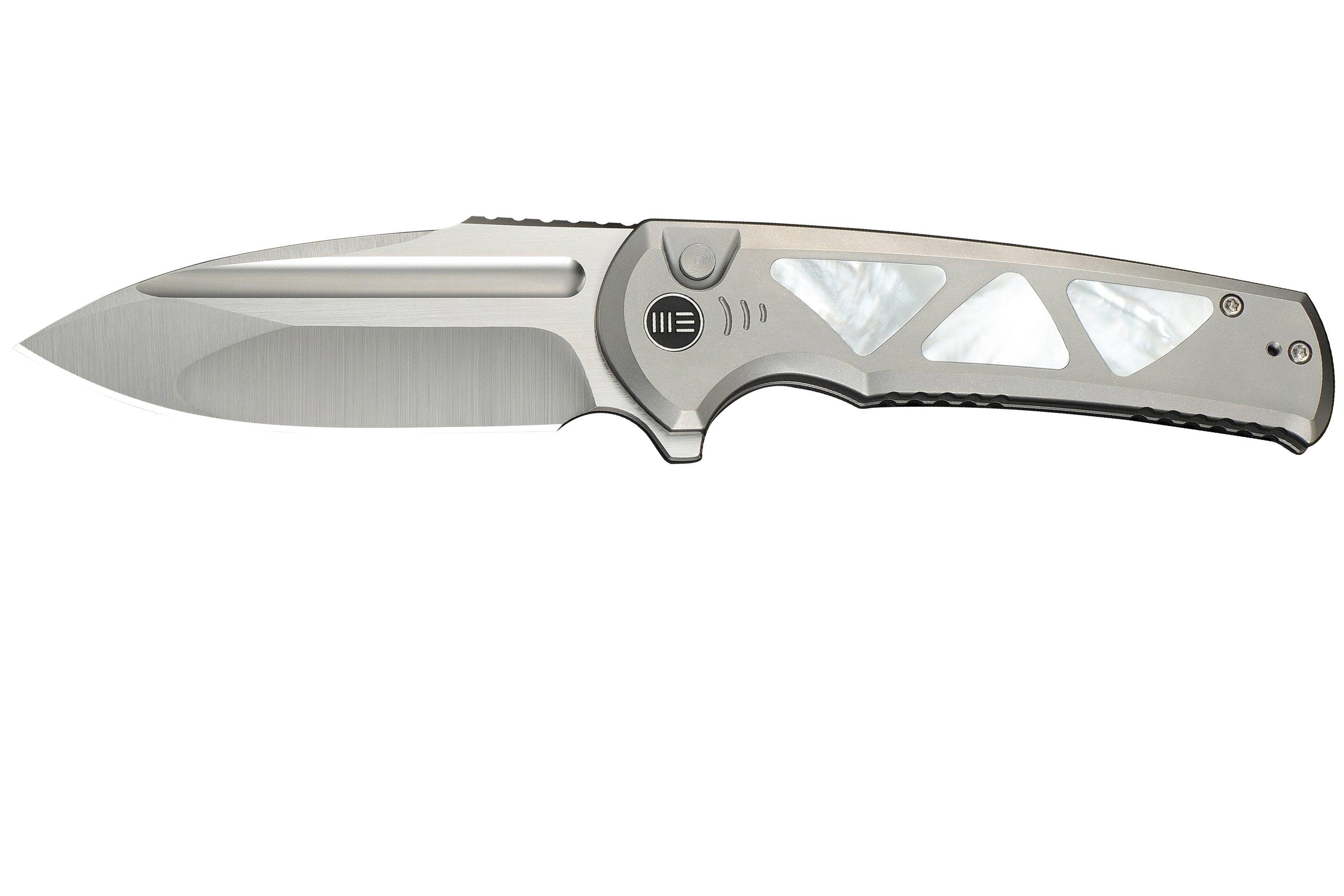 WE Knife Sylox WE24027-4 Satin, Gray Titanium Mother of Pearl Inlay ...
