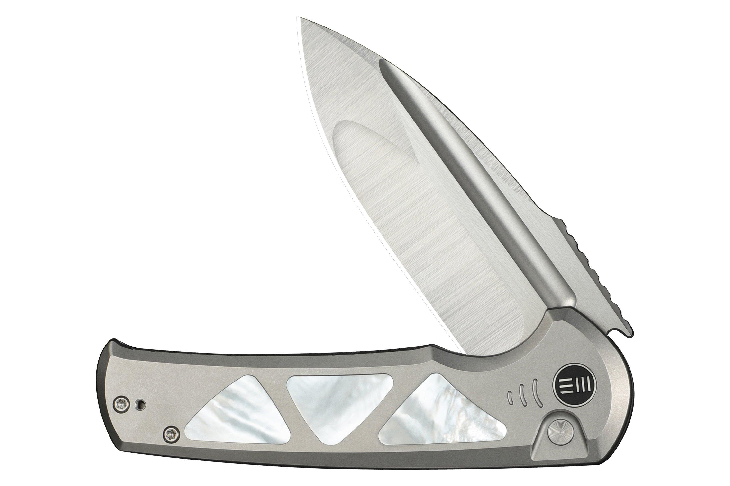 WE Knife Sylox WE24027-4 Satin, Gray Titanium Mother of Pearl Inlay ...