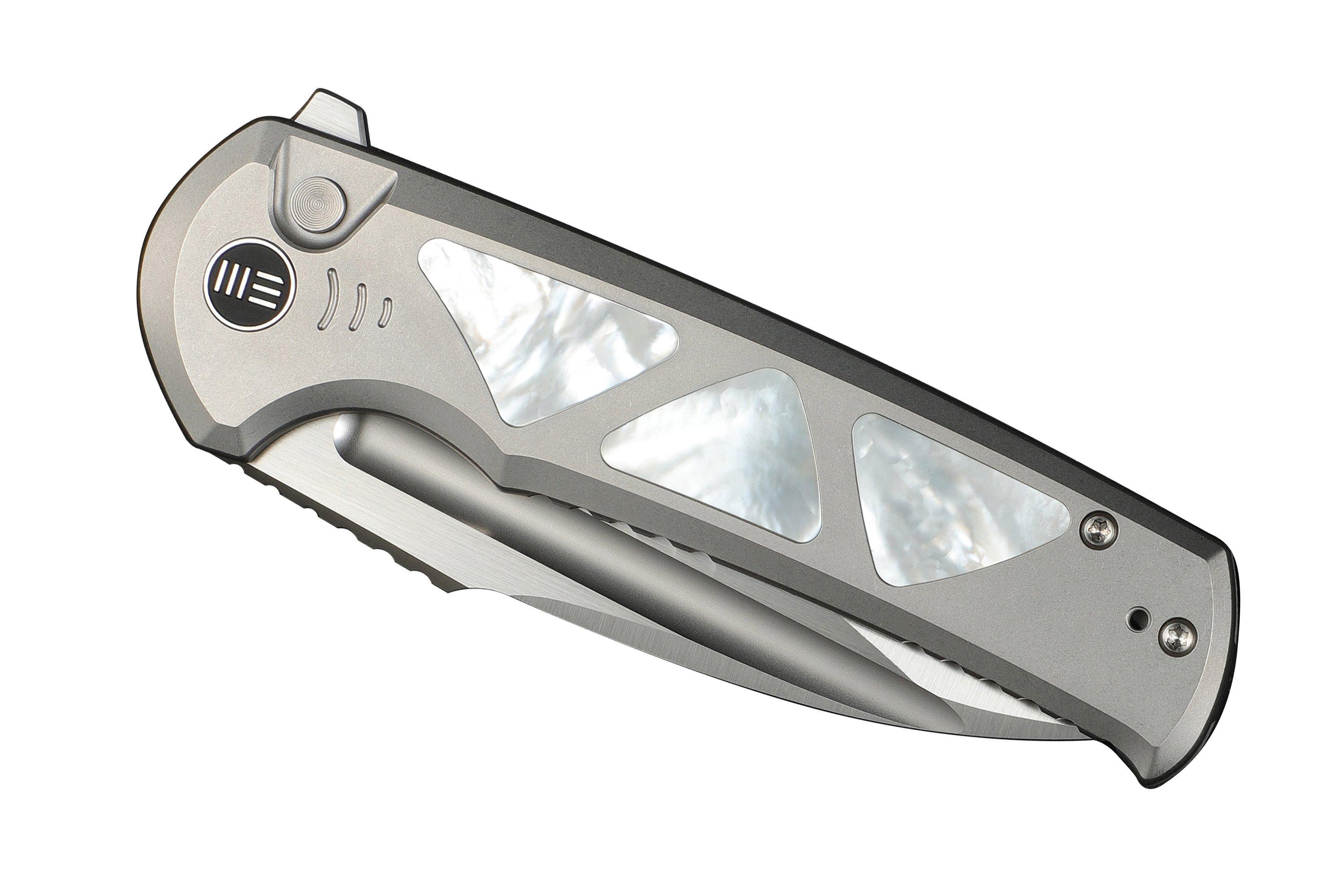 WE Knife Sylox WE24027-4 Satin, Gray Titanium Mother of Pearl Inlay ...