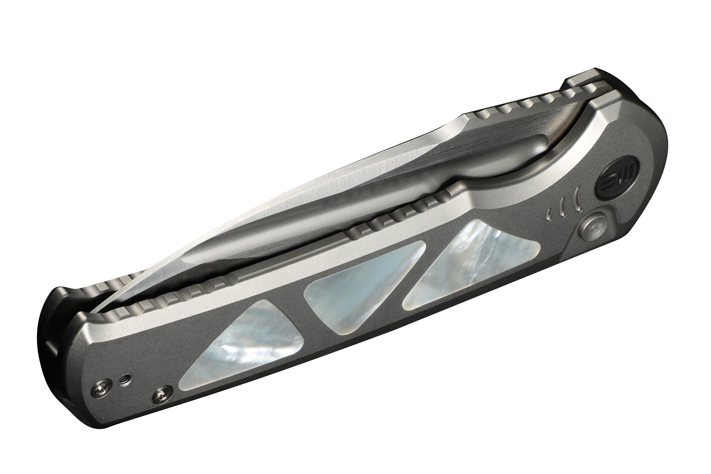 WE Knife Sylox WE24027-4 Satin, Gray Titanium Mother of Pearl Inlay ...