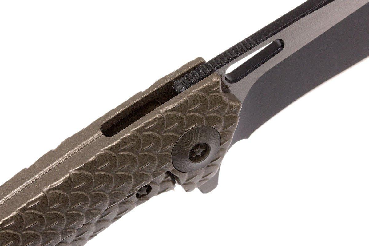 WE Knife 604L droppoint couteau de poche bronze, blackwash/satiné ...