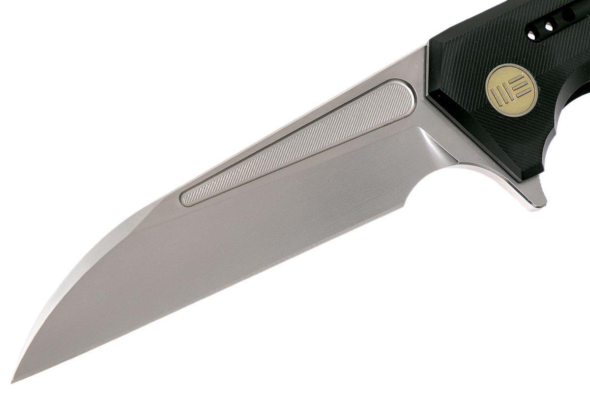 WE Knife 705E pocket knife, black handle, wharncliffe blade ...