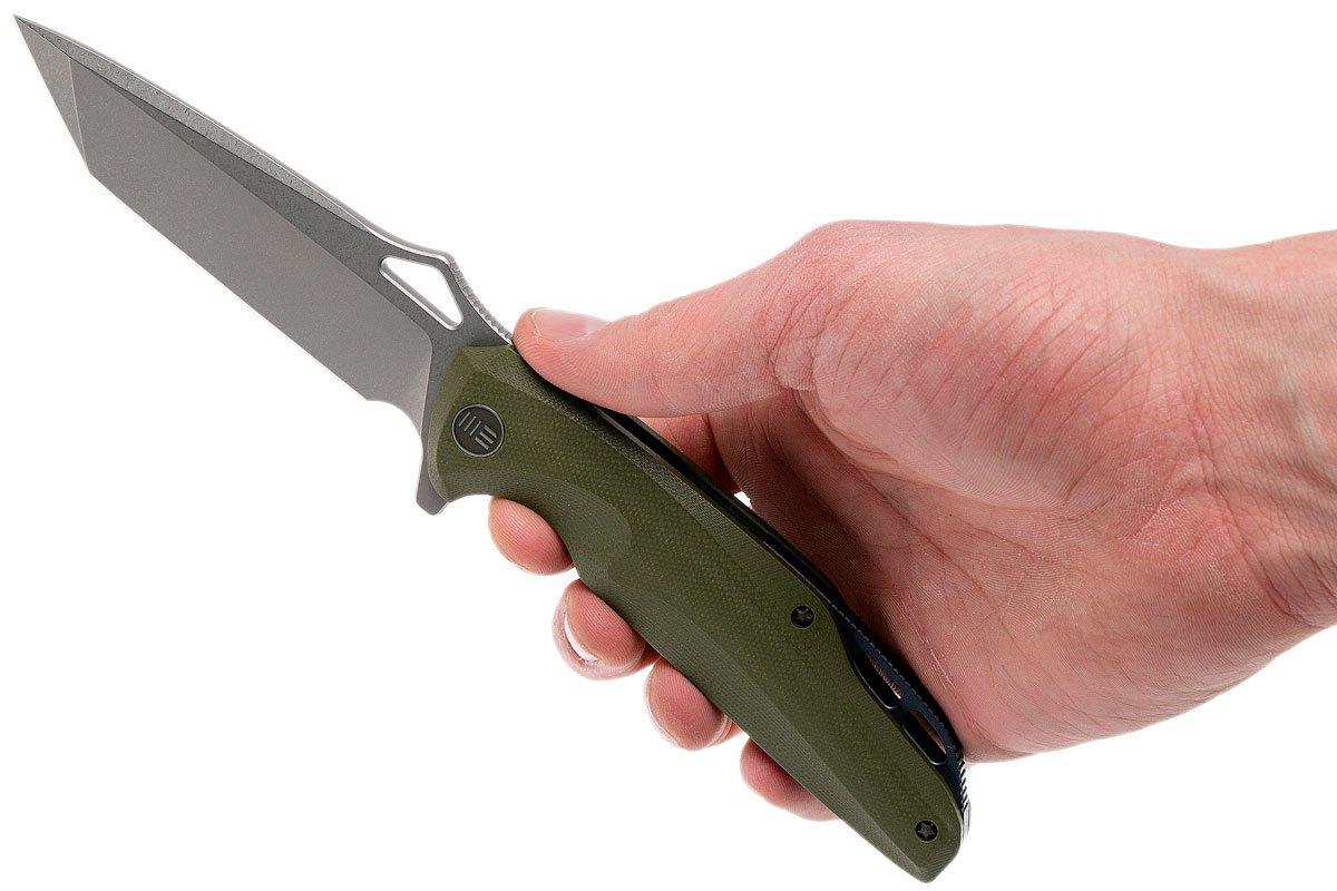 WE Knife 706B pocket knife, Green G10 handle, stonewashed blade ...