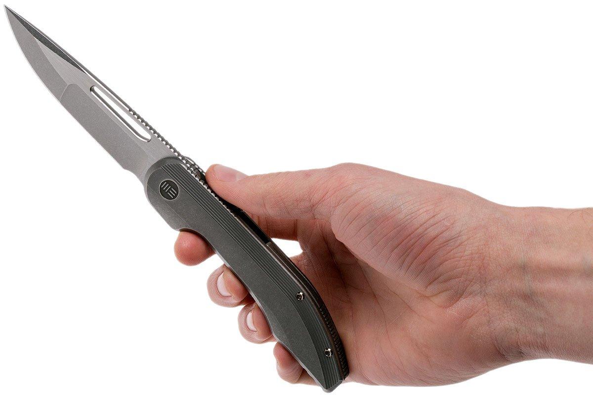 WE Knife Slipstream WK714A couteau, grey, stonewashed blade, Simon ...