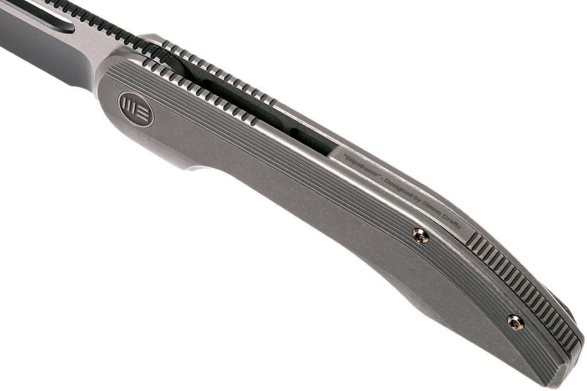 WE Knife Slipstream WK714B zakmes, grey, black blade, Simon Crafts ...