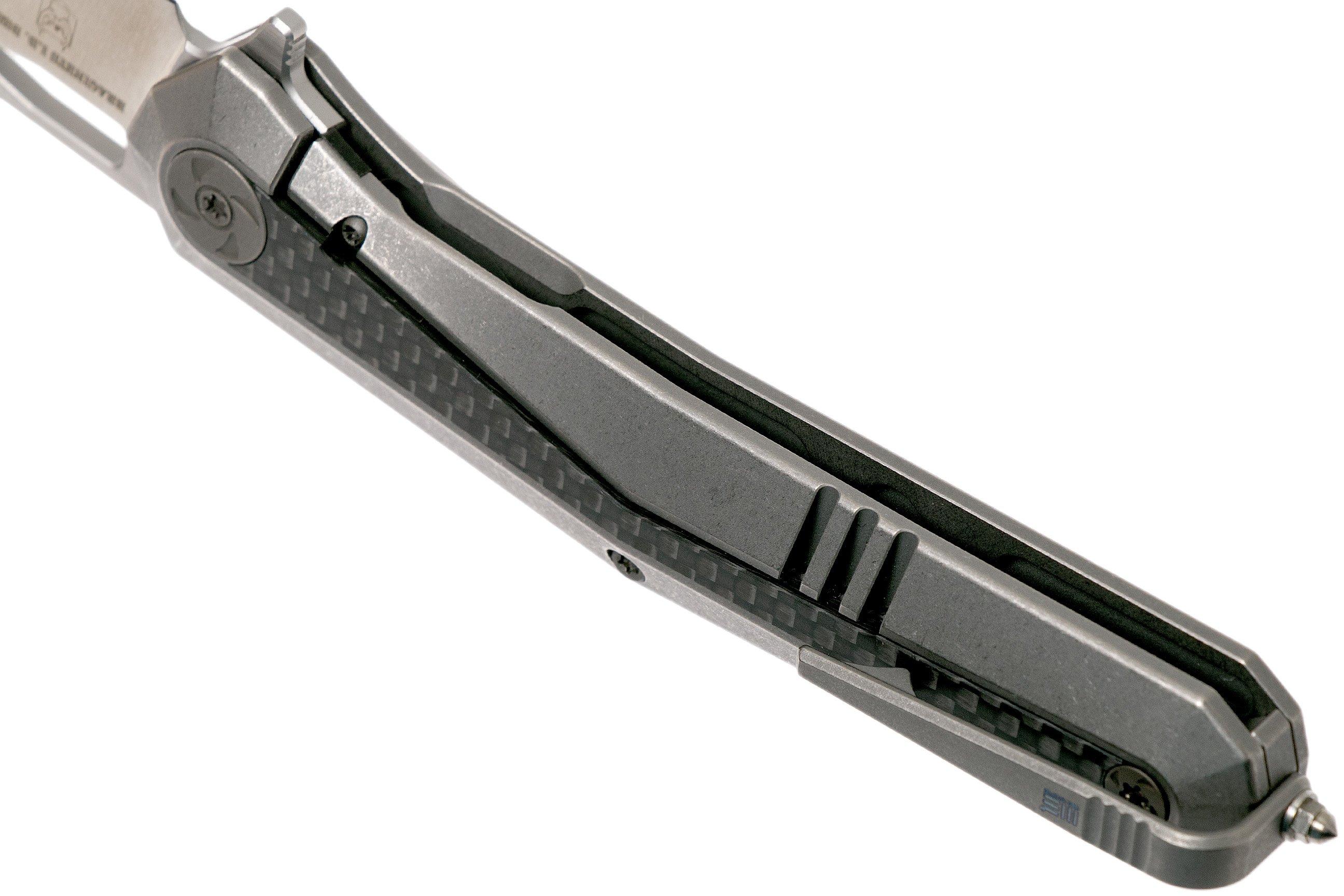 WE Knife Caliber 808B pocket knife, grey Ti, CF inlay, satin blade ...