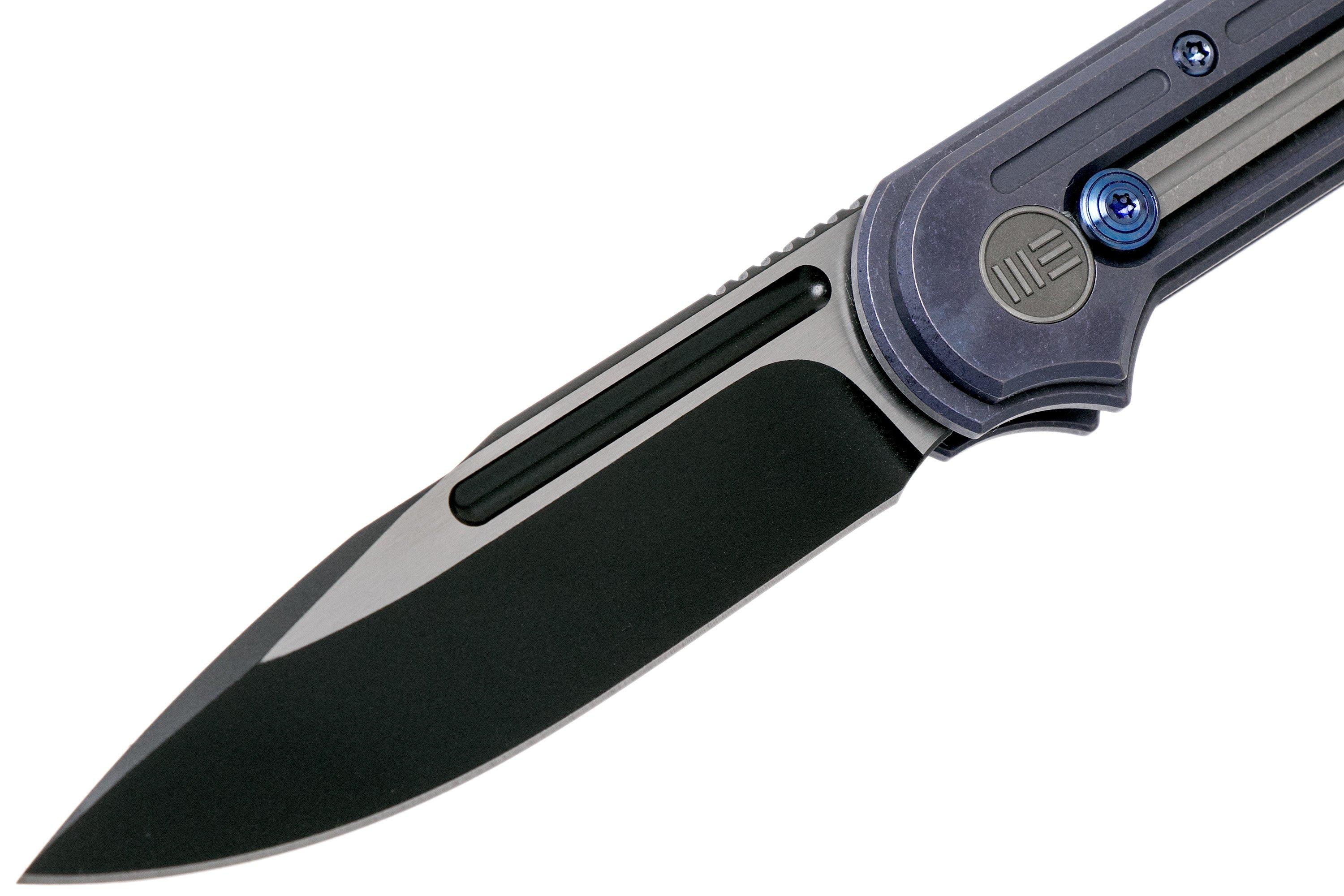 WE Knife Double Helix 815C pocket knife, Blue Handle, Black Blade ...
