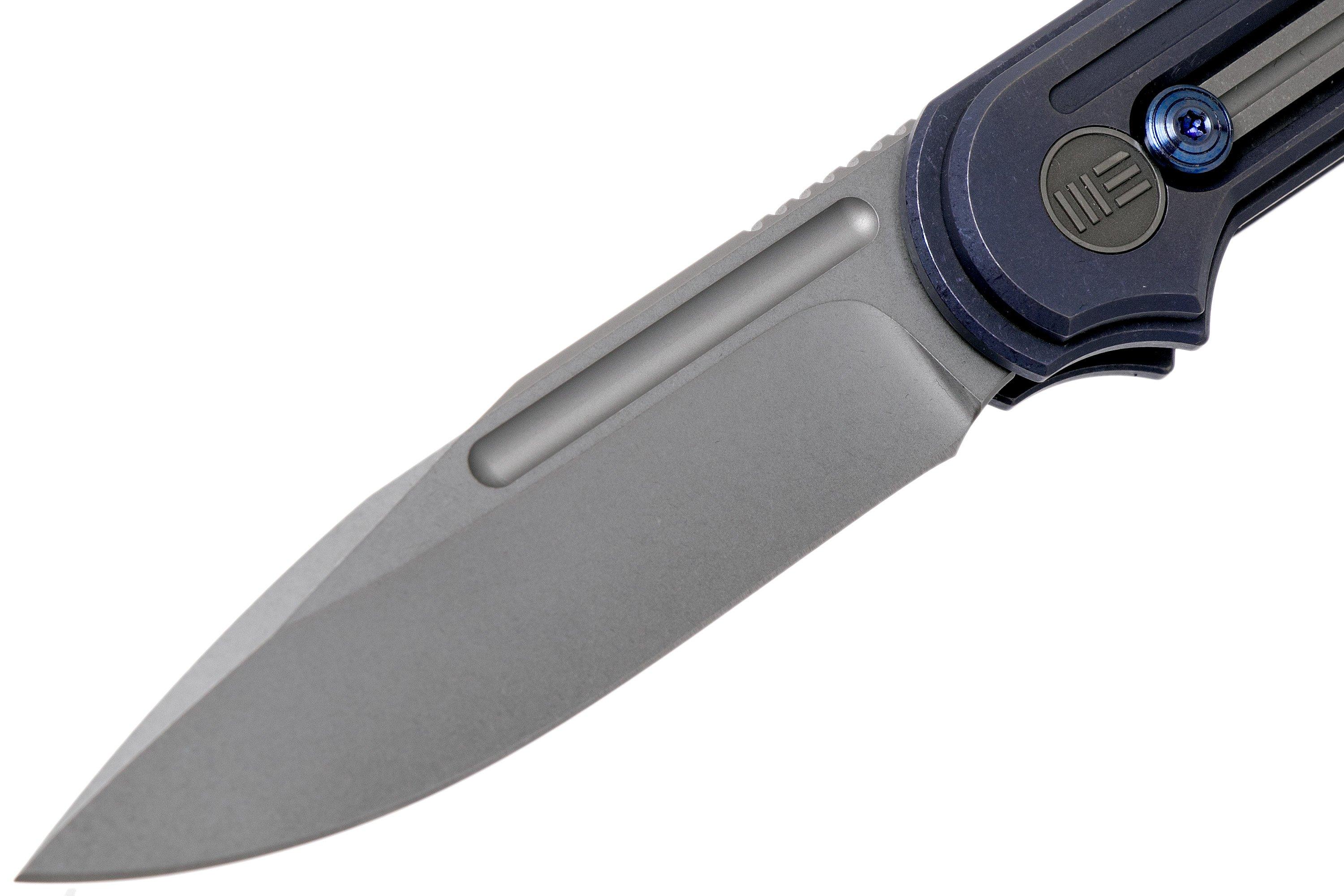 WE Knife Double Helix 815D couteau de poche, Blue Handle, Stonewashed ...
