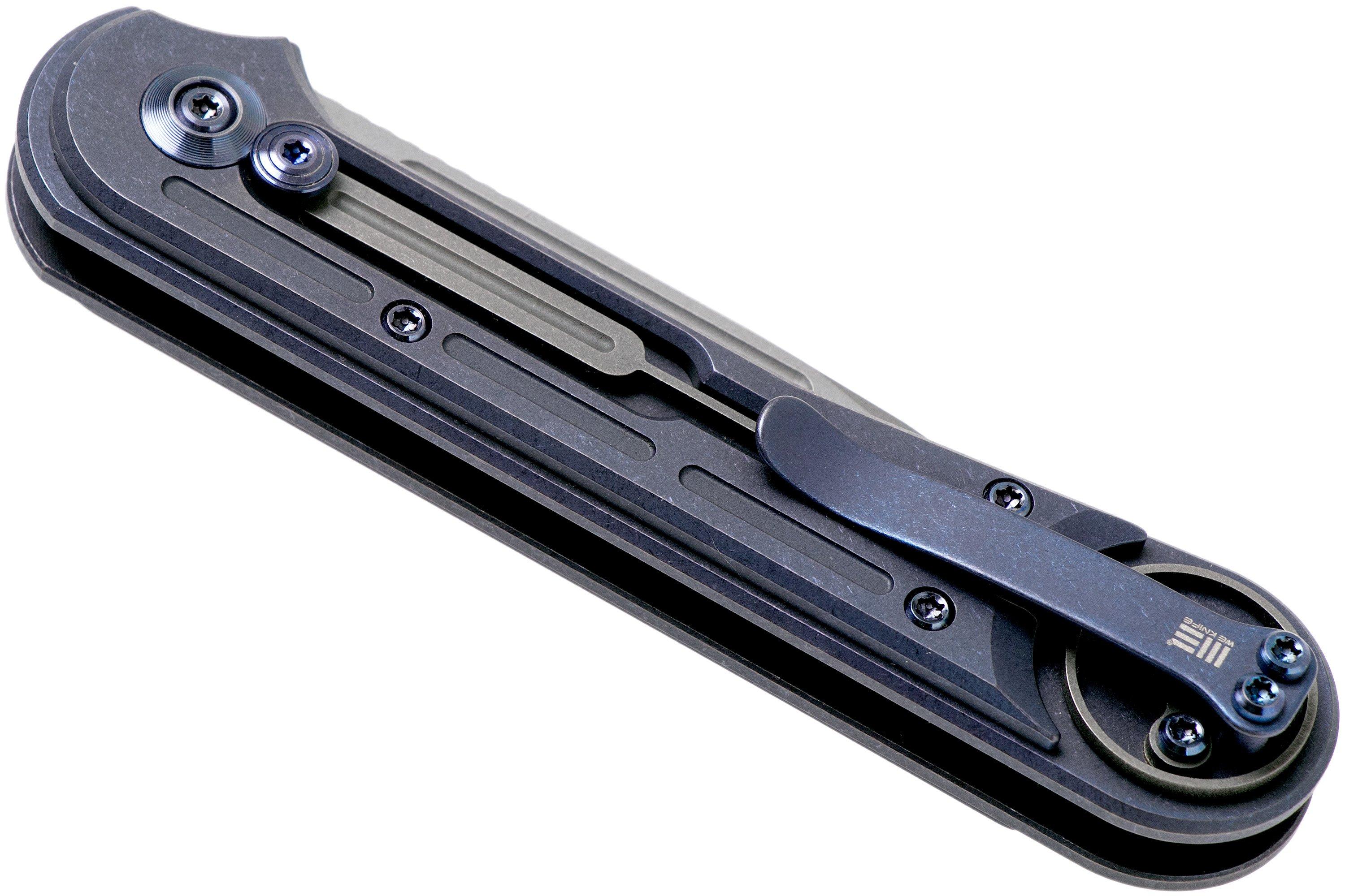 WE Knife Double Helix 815D pocket knife, Blue Handle, Stonewashed Blade ...