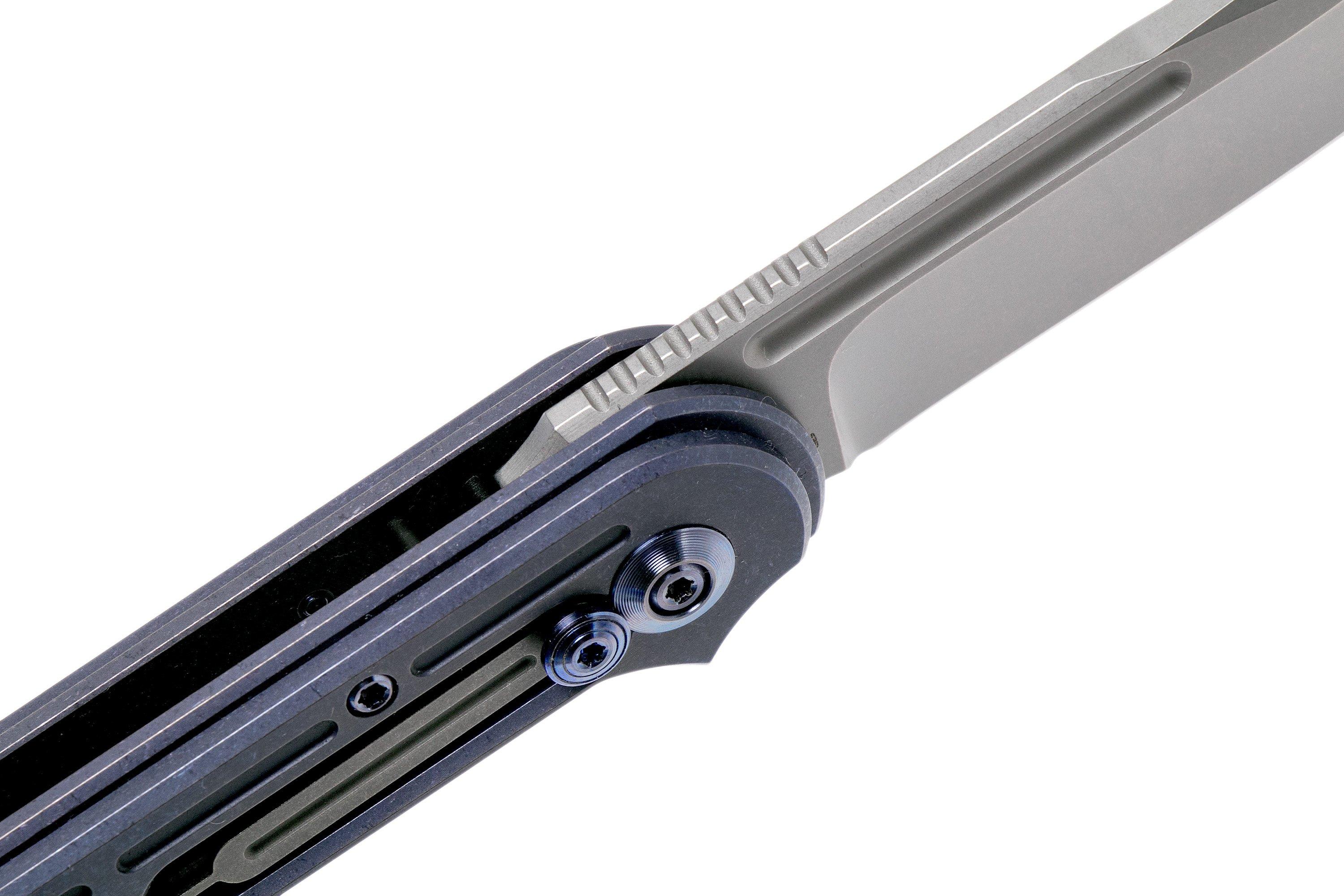 WE Knife Double Helix 815D pocket knife, Blue Handle, Stonewashed Blade ...