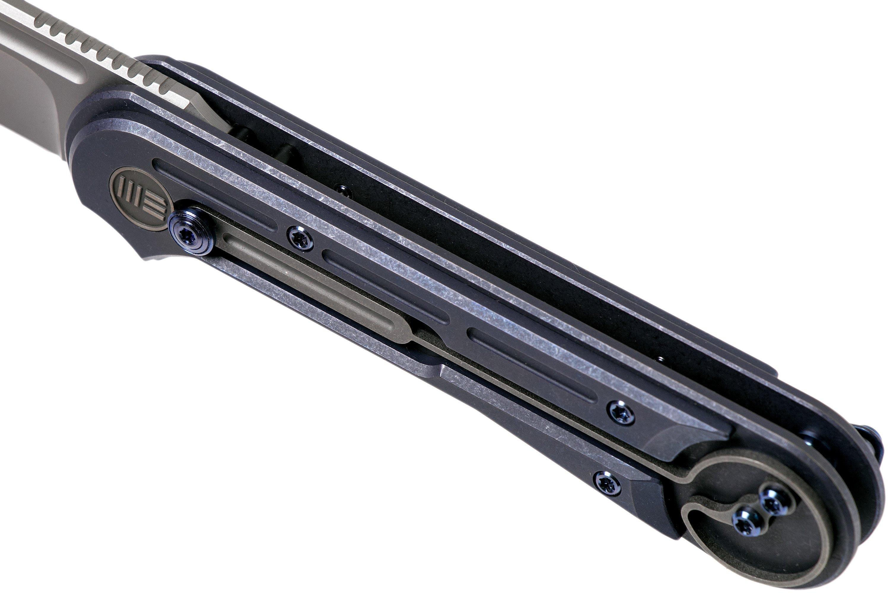 WE Knife Double Helix 815D pocket knife, Blue Handle, Stonewashed Blade ...