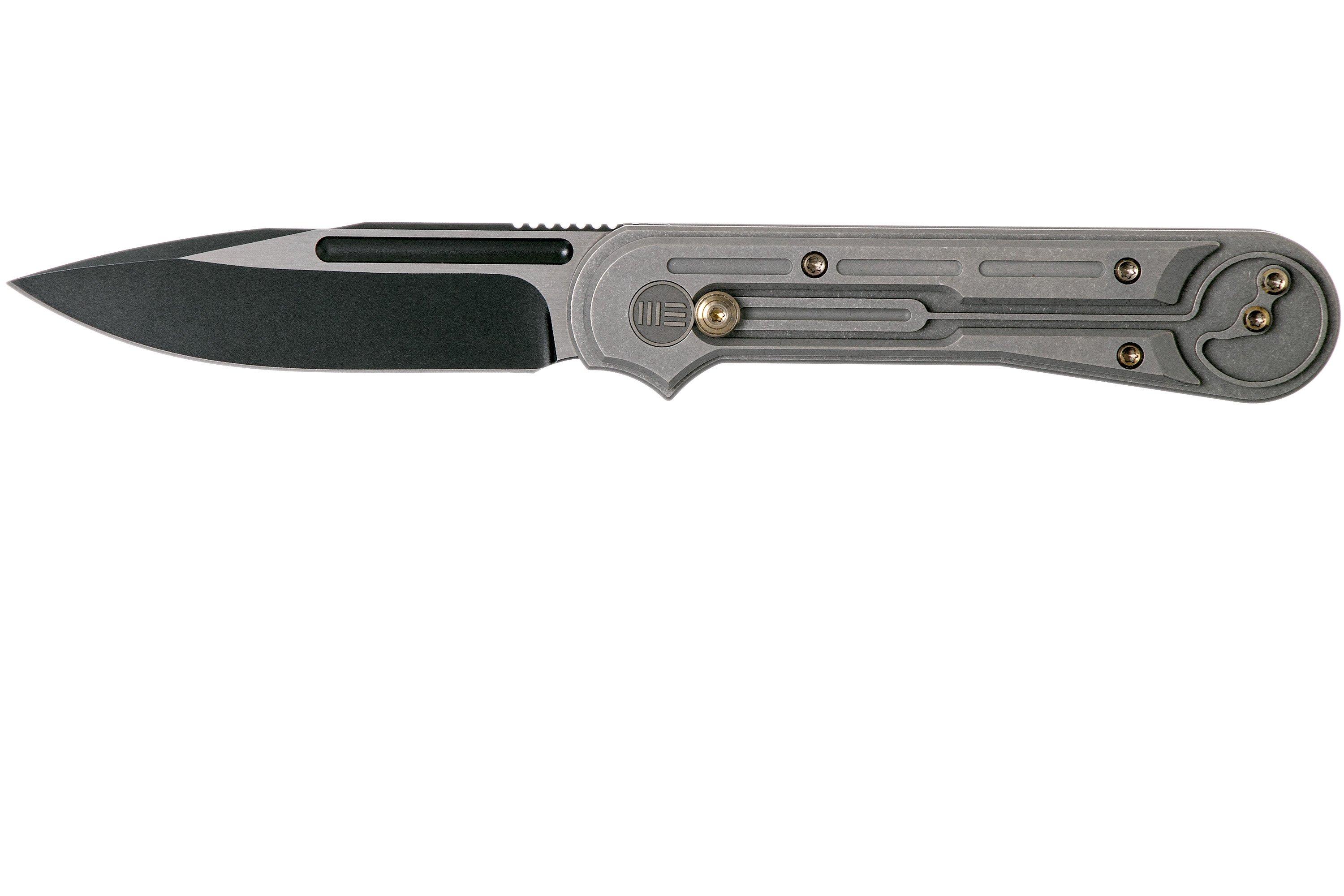 WE Knife Double Helix 815E pocket knife, Grey Handle, Black Blade ...