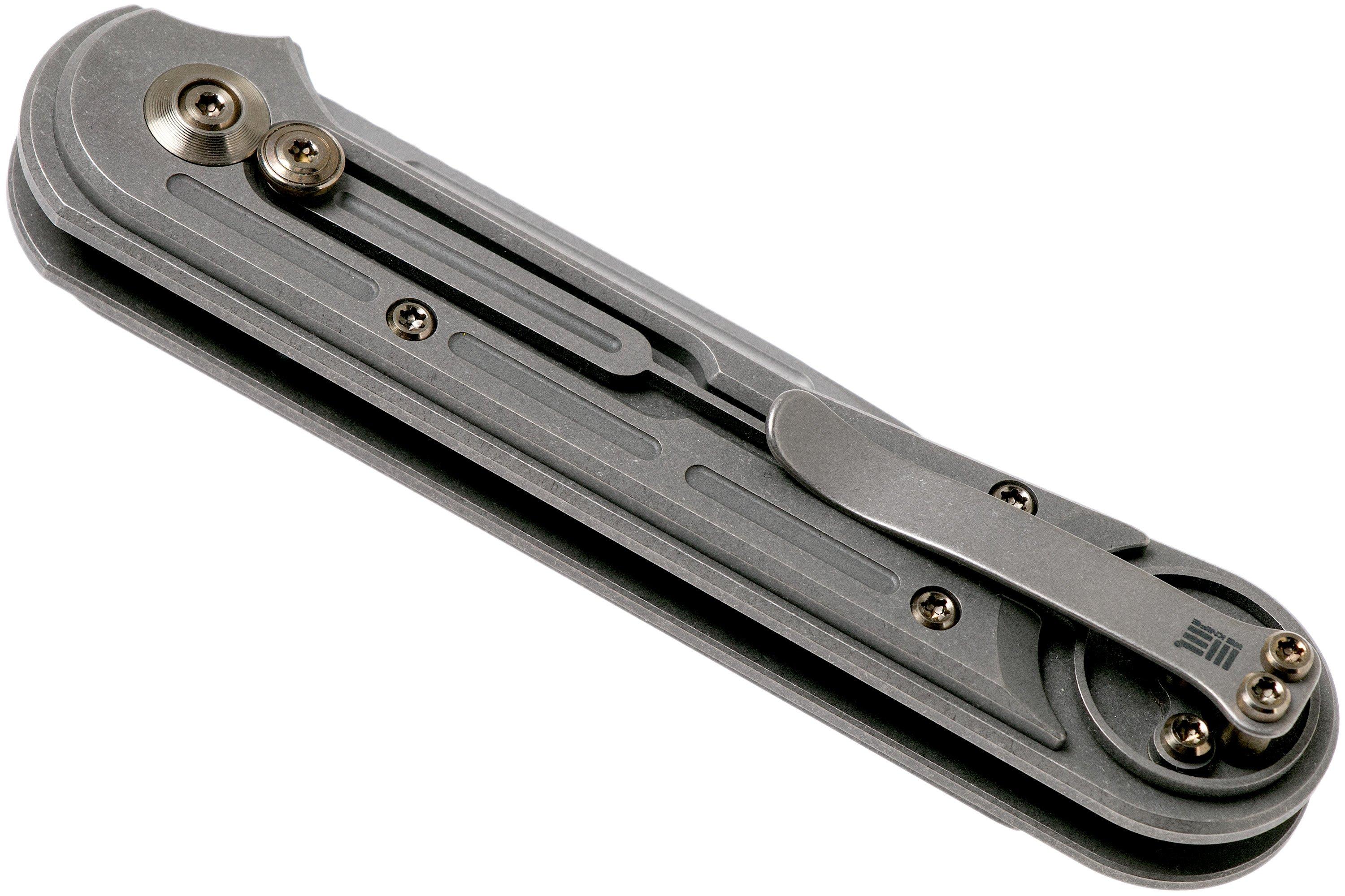 WE Knife Double Helix 815F pocket knife, Grey Handle, Stonewashed Blade ...