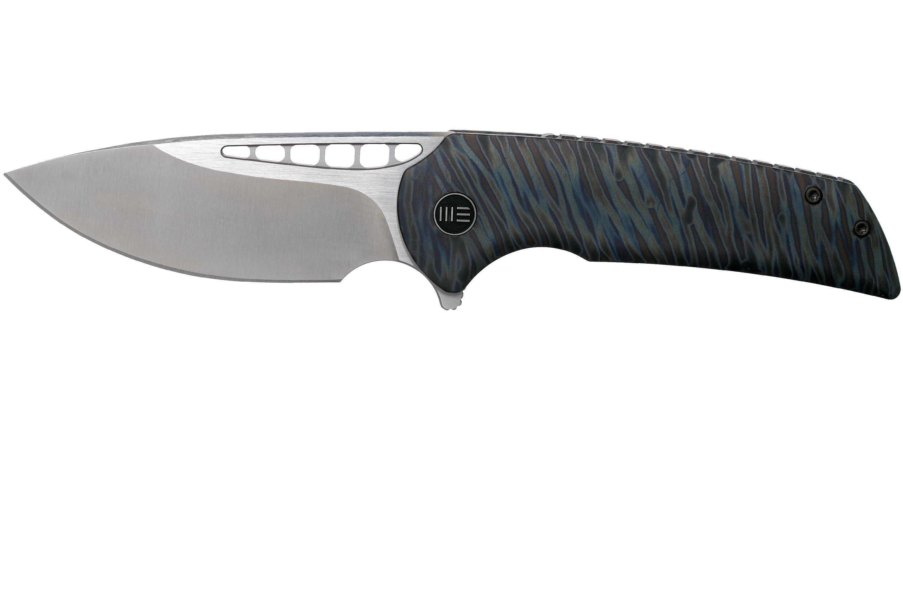 WE Knife 911B Malice marble blue pocket knife, Ferrum Forge Knives ...