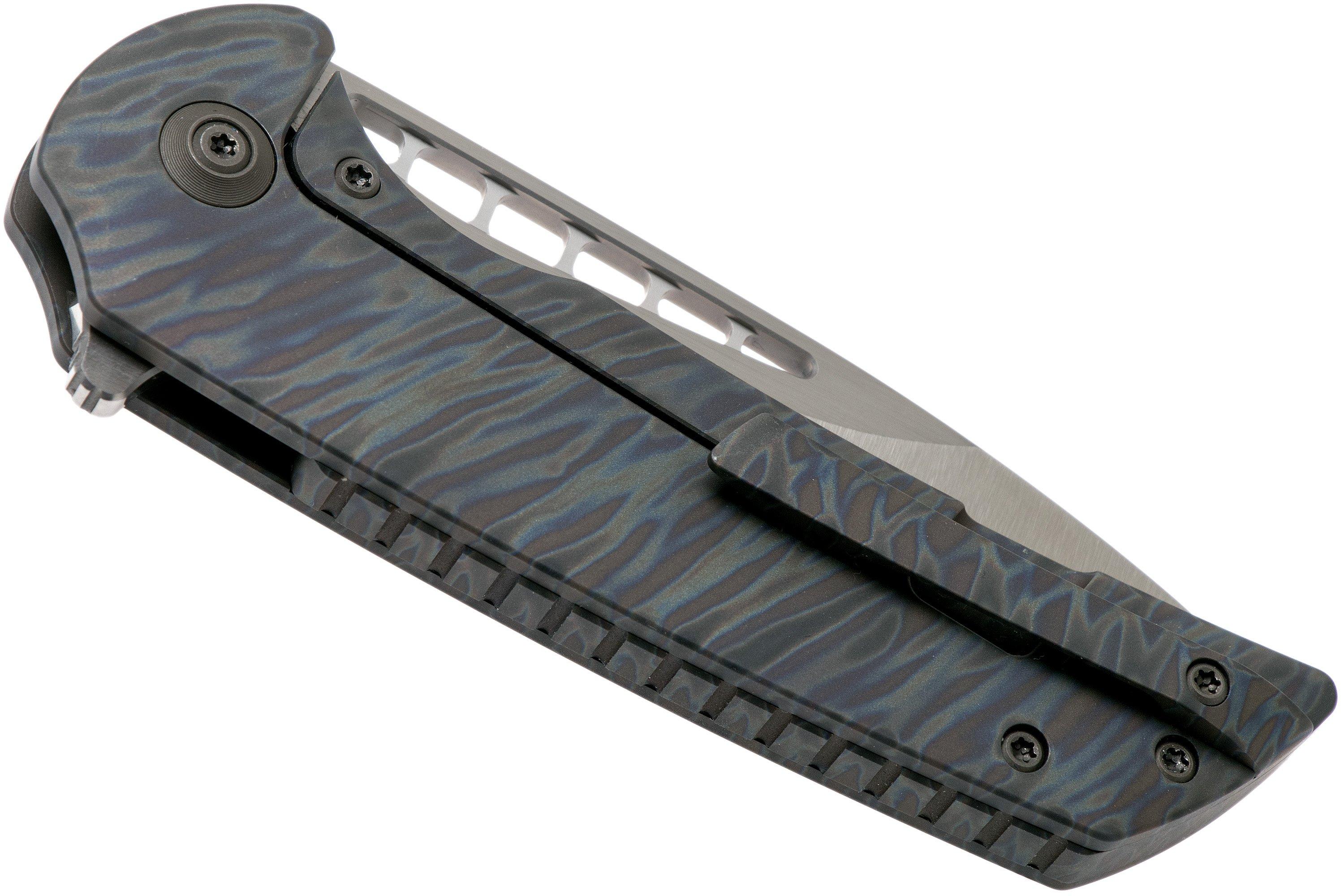 WE Knife 911B Malice marble blue pocket knife, Ferrum Forge Knives ...