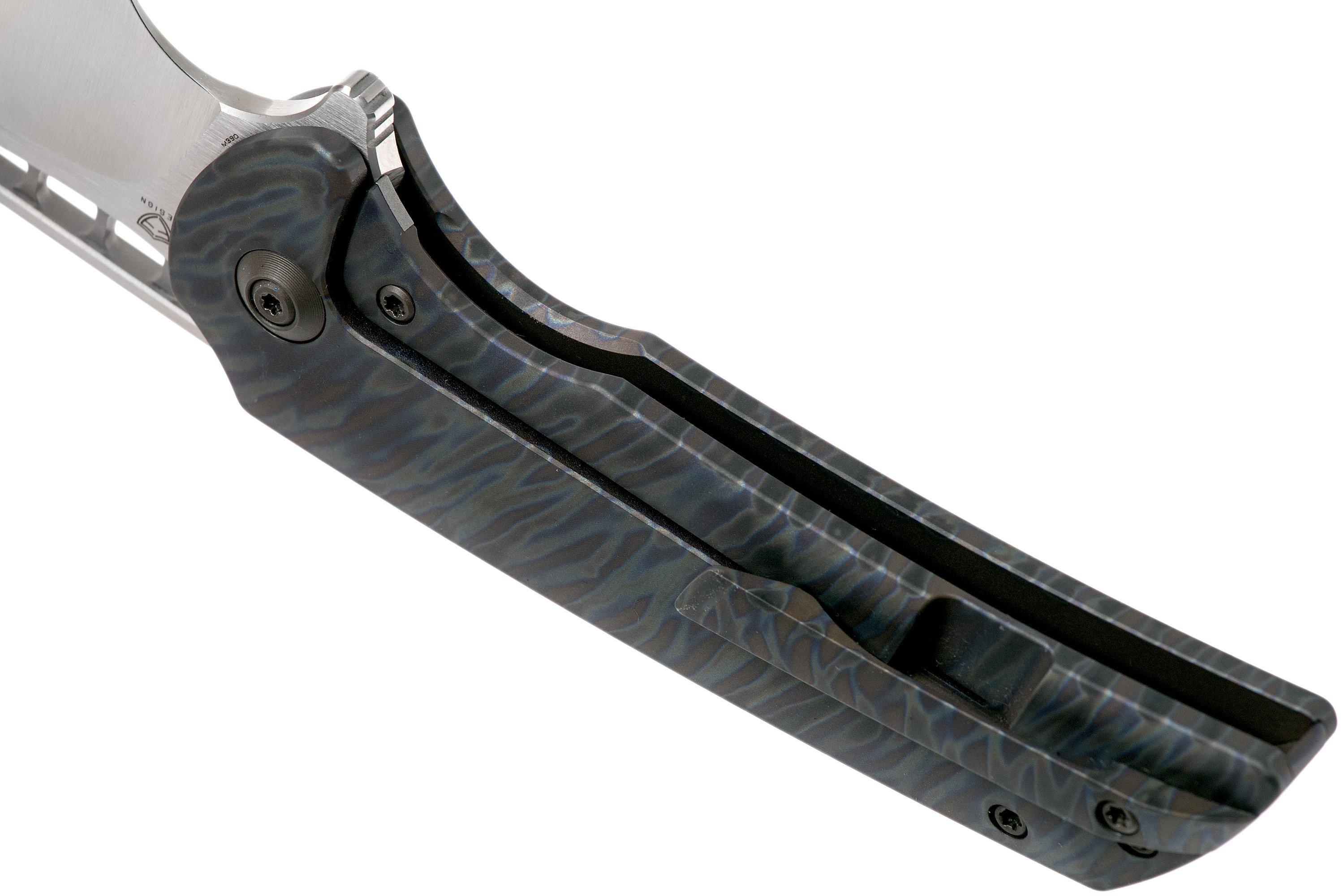 WE Knife 911B Malice marble blue pocket knife, Ferrum Forge Knives ...