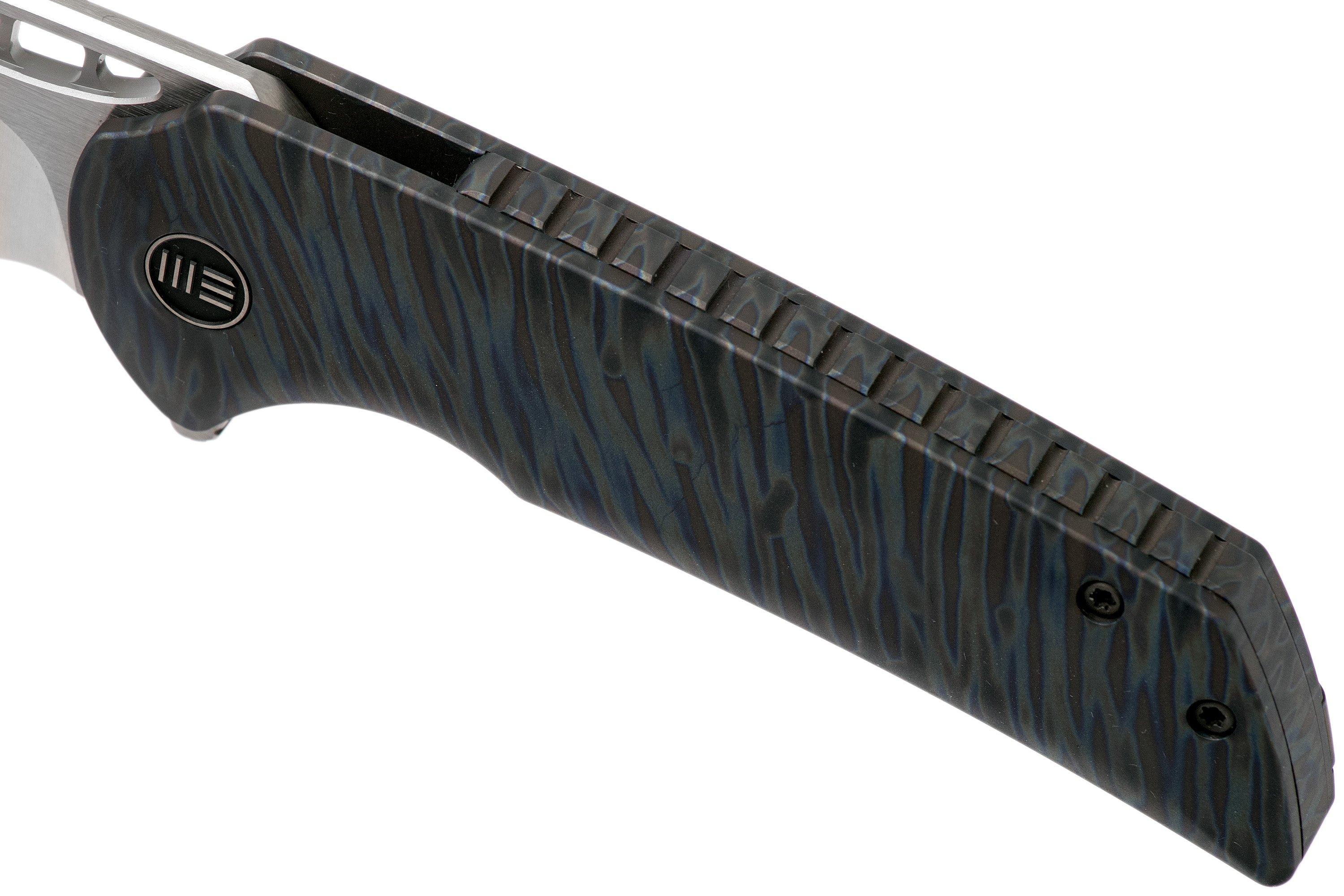 WE Knife 911B Malice marble blue pocket knife, Ferrum Forge Knives ...