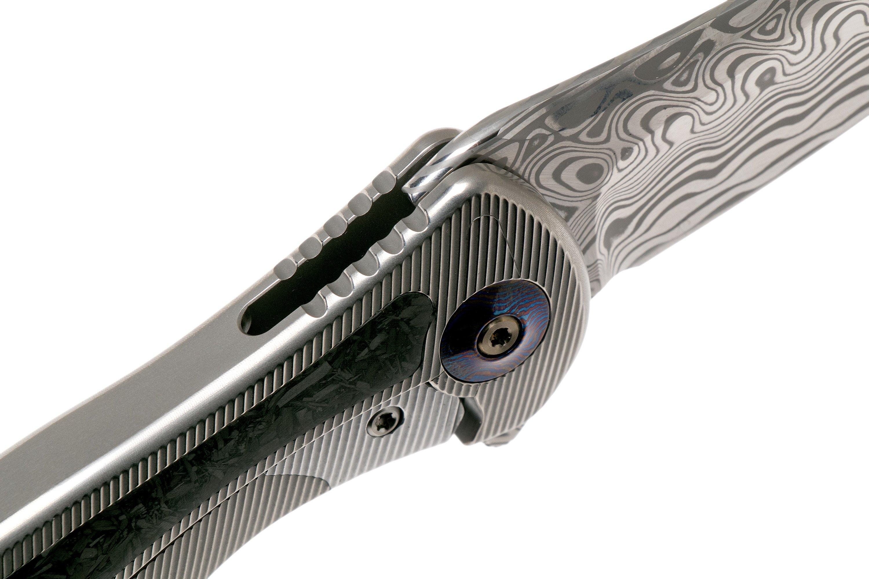 WE Knife 912CF-DS1 Synergy2 Damasteel Shredded Carbon fibre pocket ...