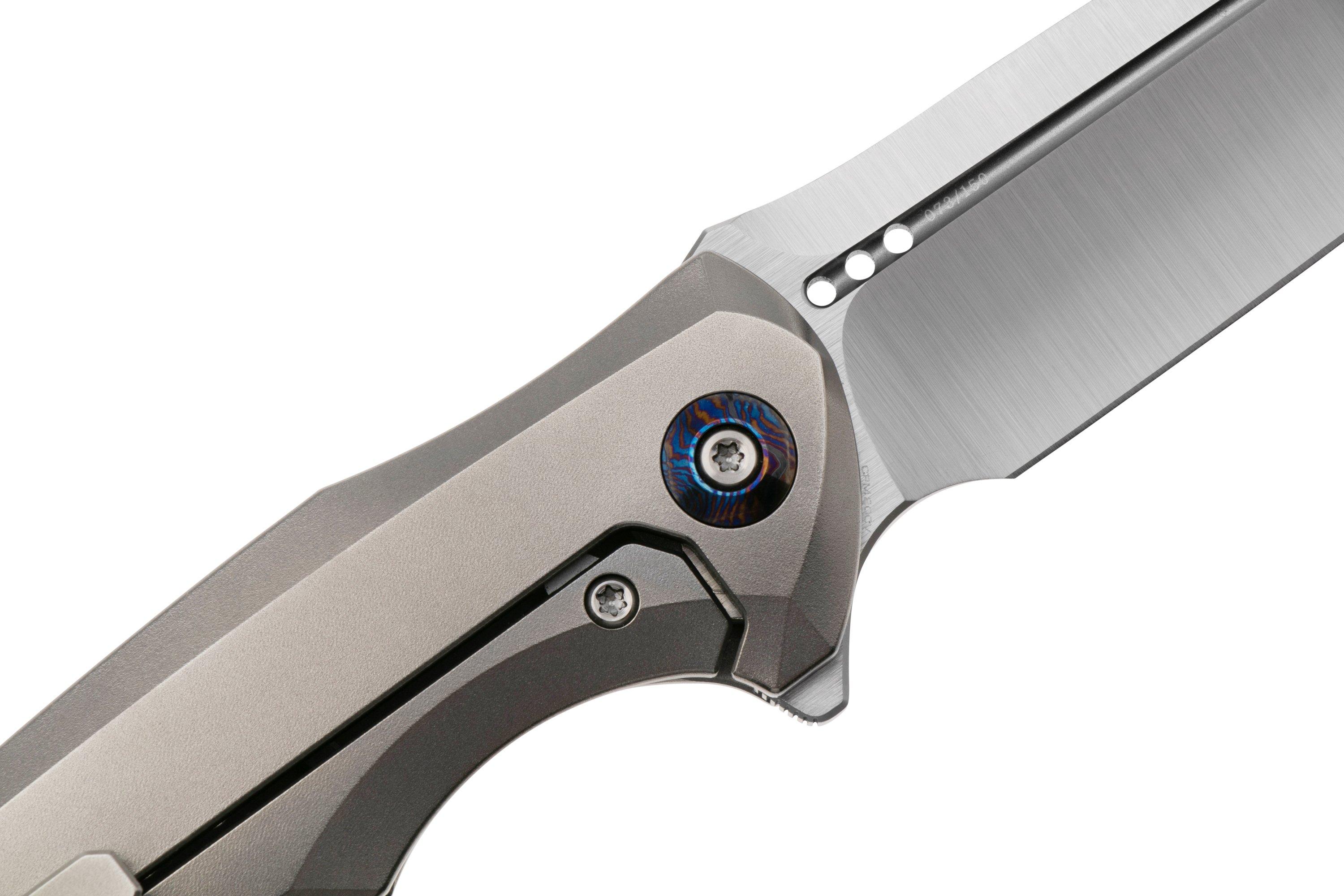 WE Knife 601X, WE01J-4 Bead Blasted Titanium Satin Groove, Hand ...