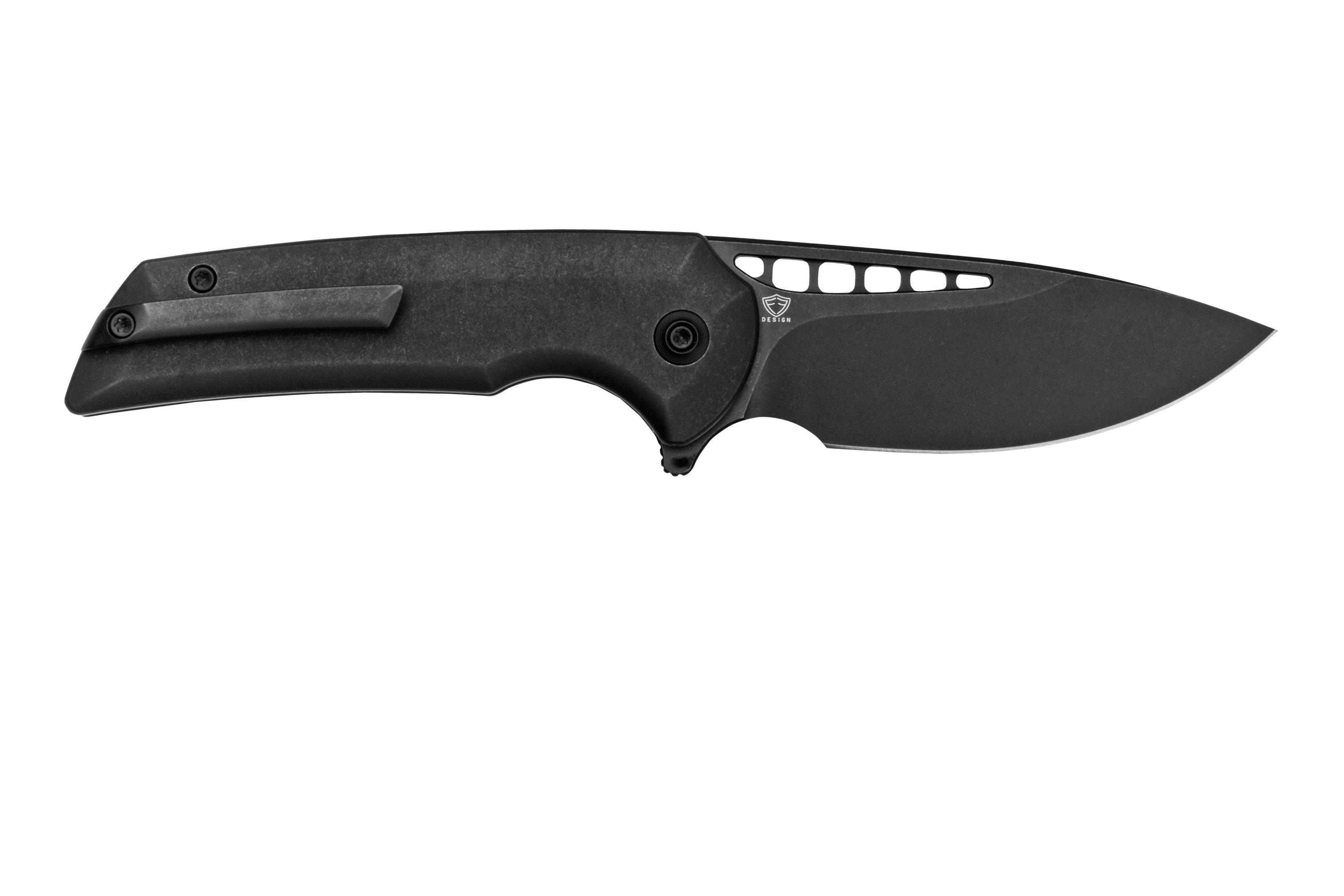 WE Knife Mini Malice WE054BL-1, Black Titanium pocket knife ...