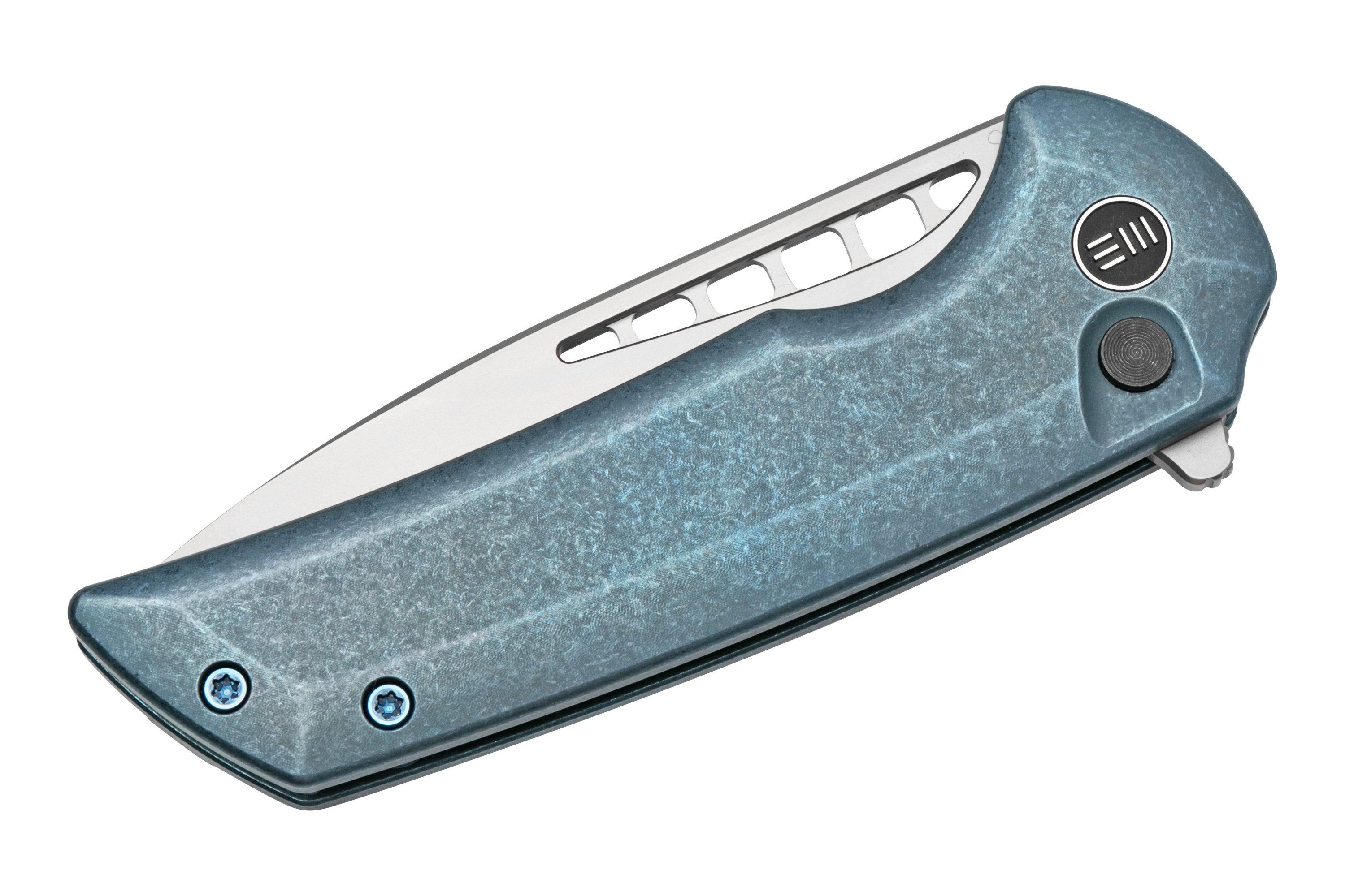 WE Knife Mini Malice WE054BL-3, Blue Titanium pocket knife ...