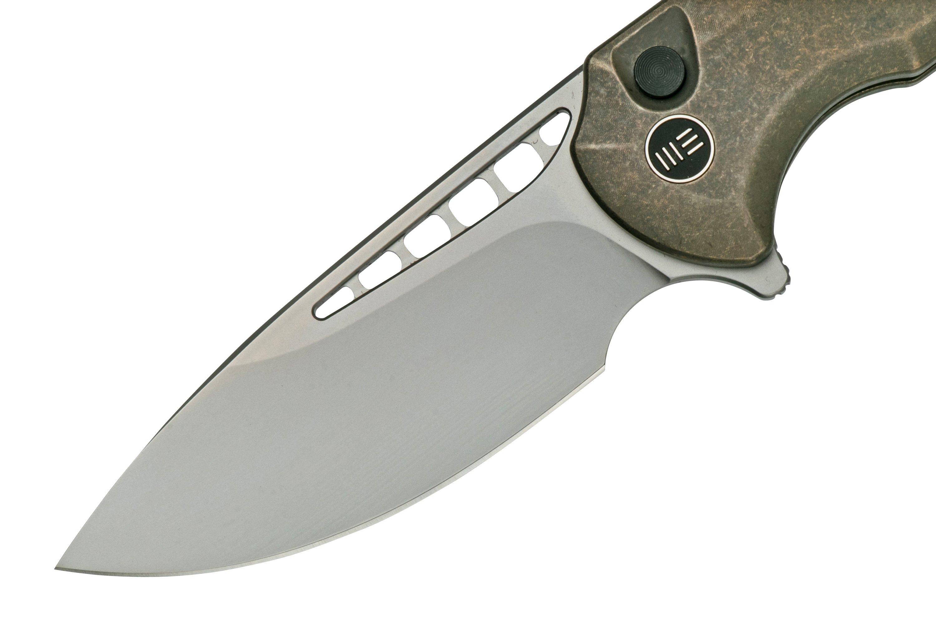 WE Knife Mini Malice WE054BL-4, Bronze Titanium pocket knife ...