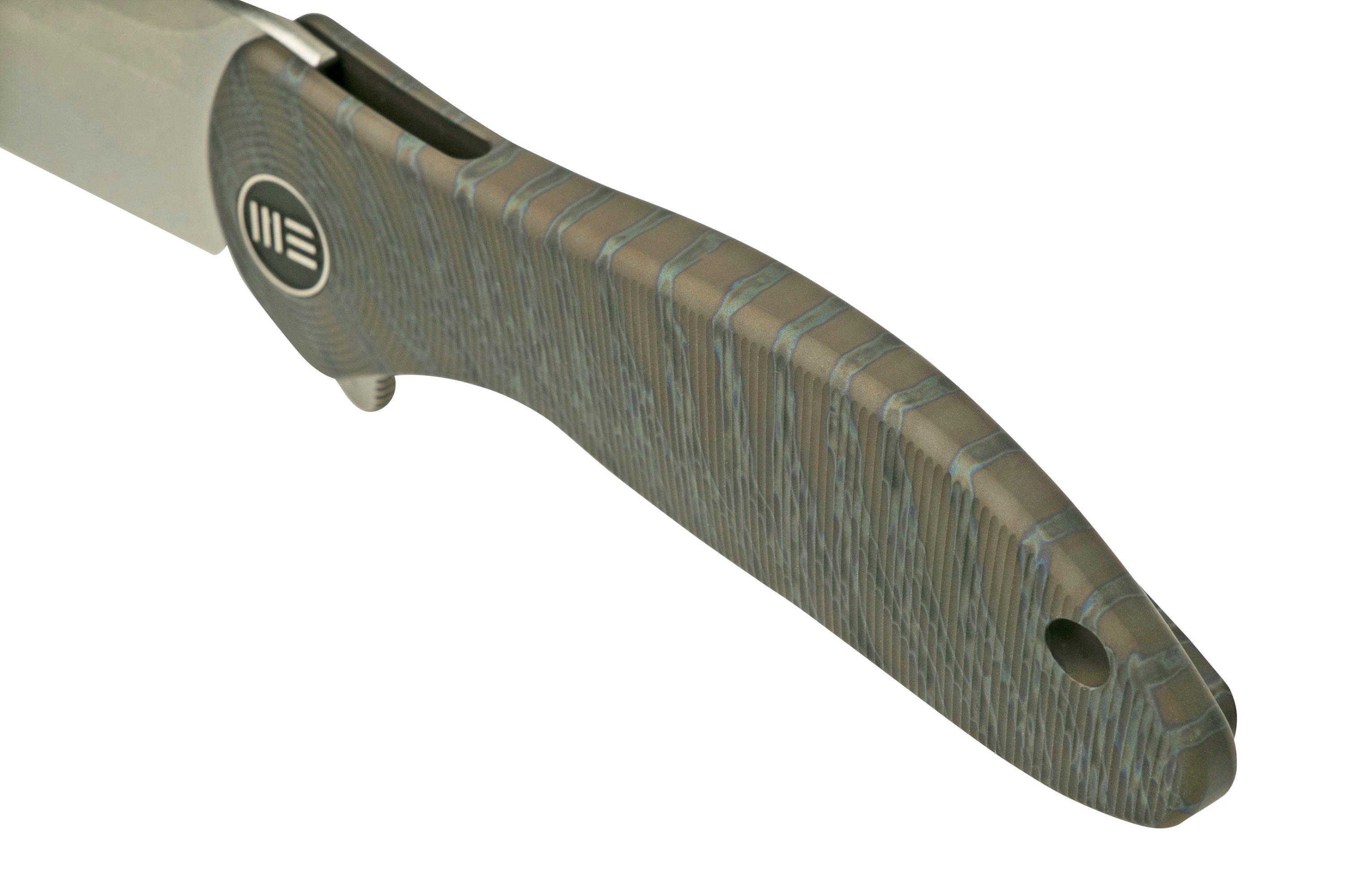 WE Knife Synergy 2v2 WE18046D-2, Titanium Tiger Stripe, pocket knife ...