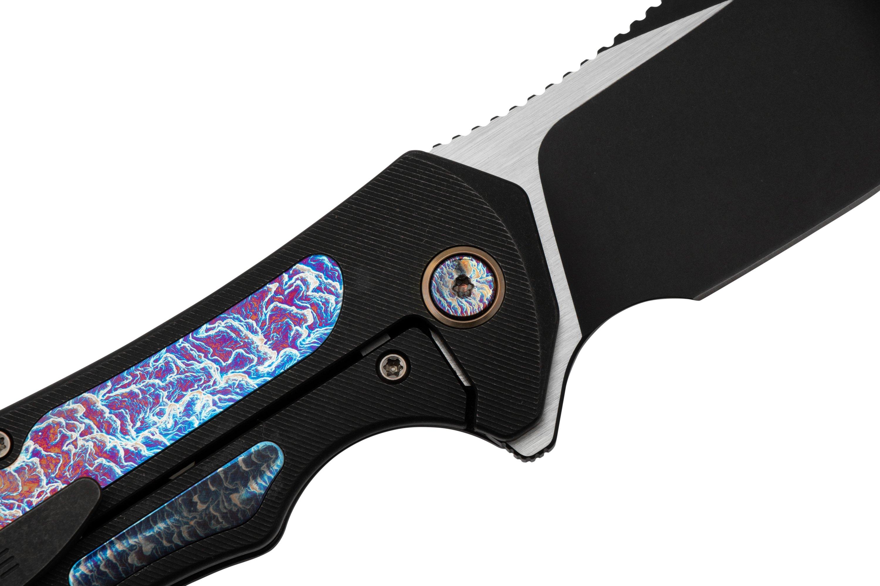 WE Knife Magnetron Black Titanium Flamed Titanium, Black Stonewashed ...